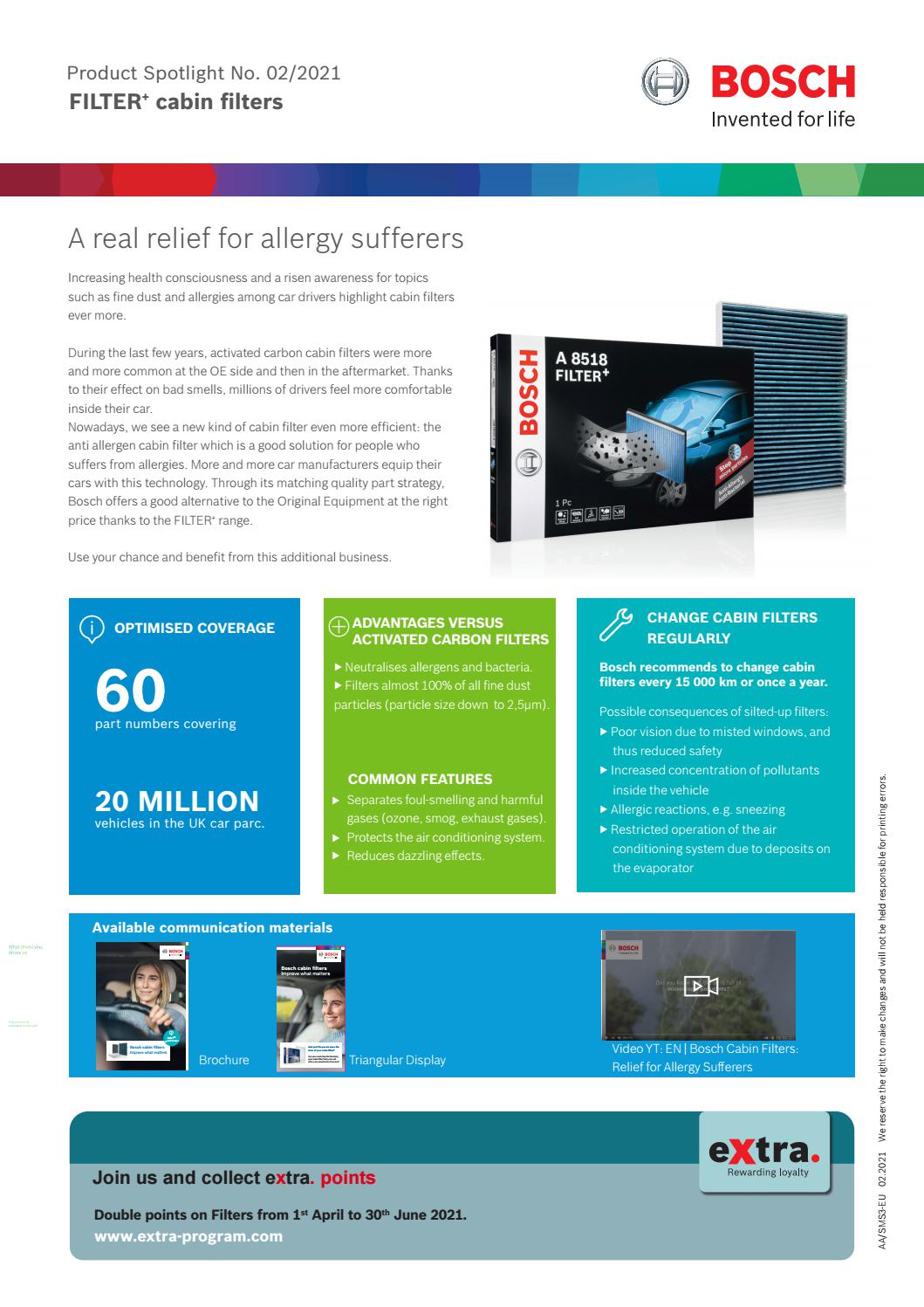 Bosch Cabin Filters Product Spotlight brochure by Hamerville Media ...