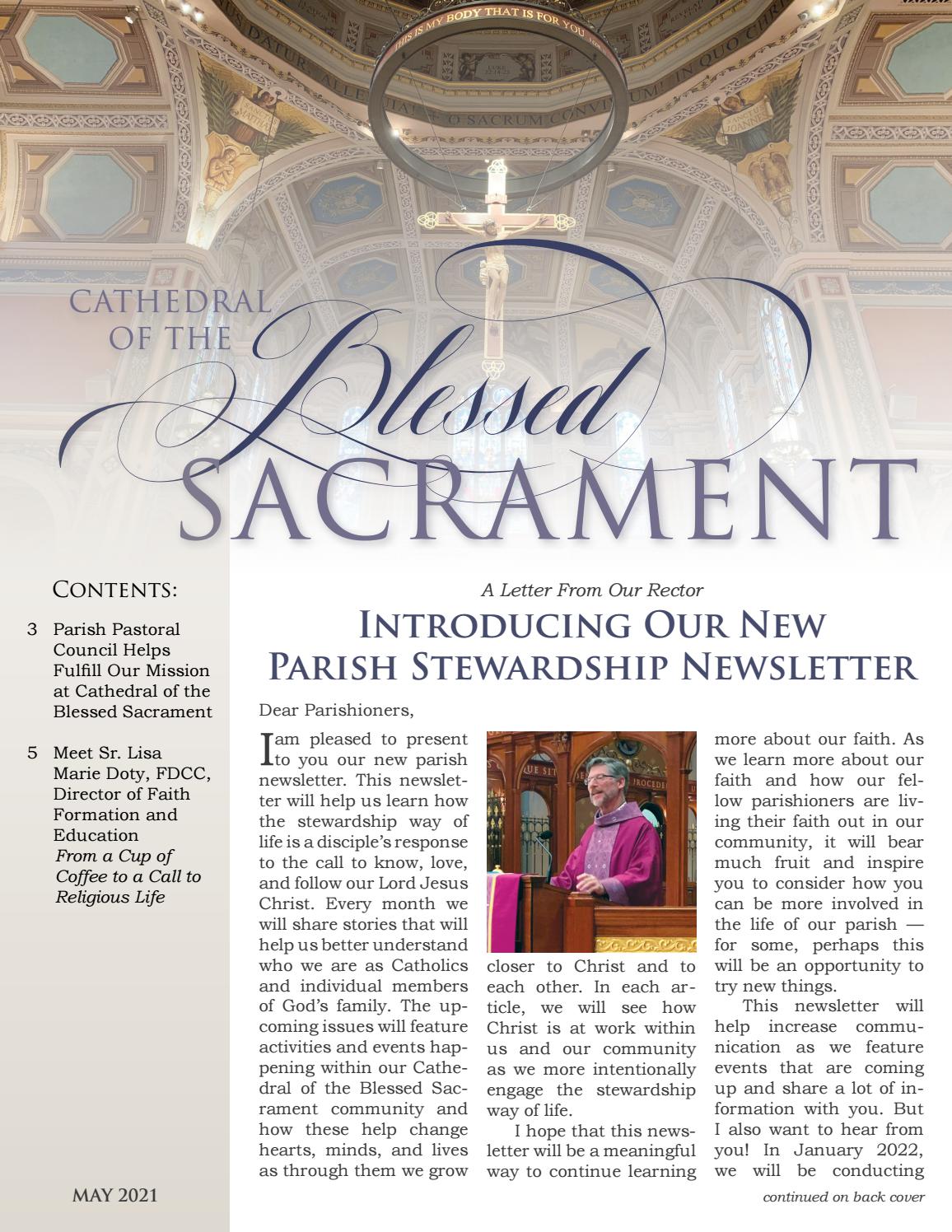 Blessed Sacrament Cathedral Newsletter — May 2021 by Catholic ...
