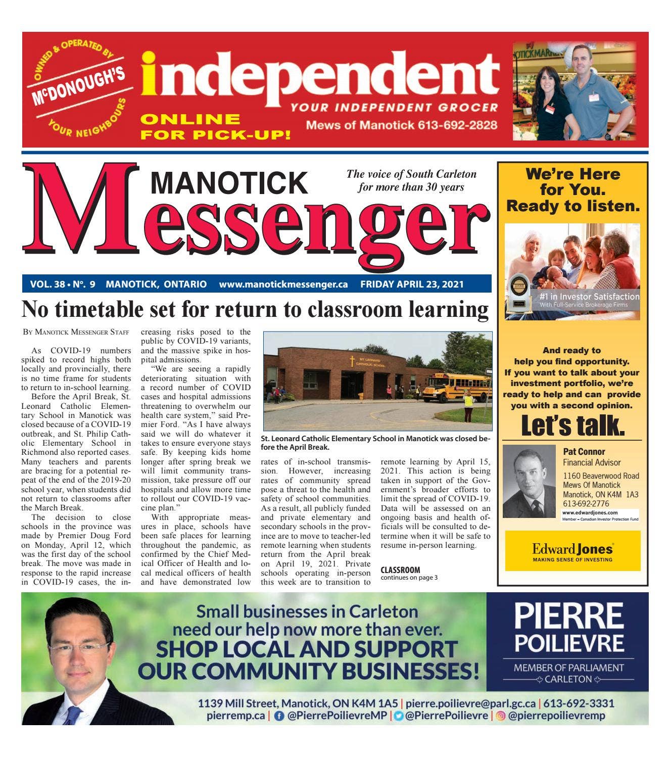 Manotick Messenger April 23, 2021 by J Morris - Issuu