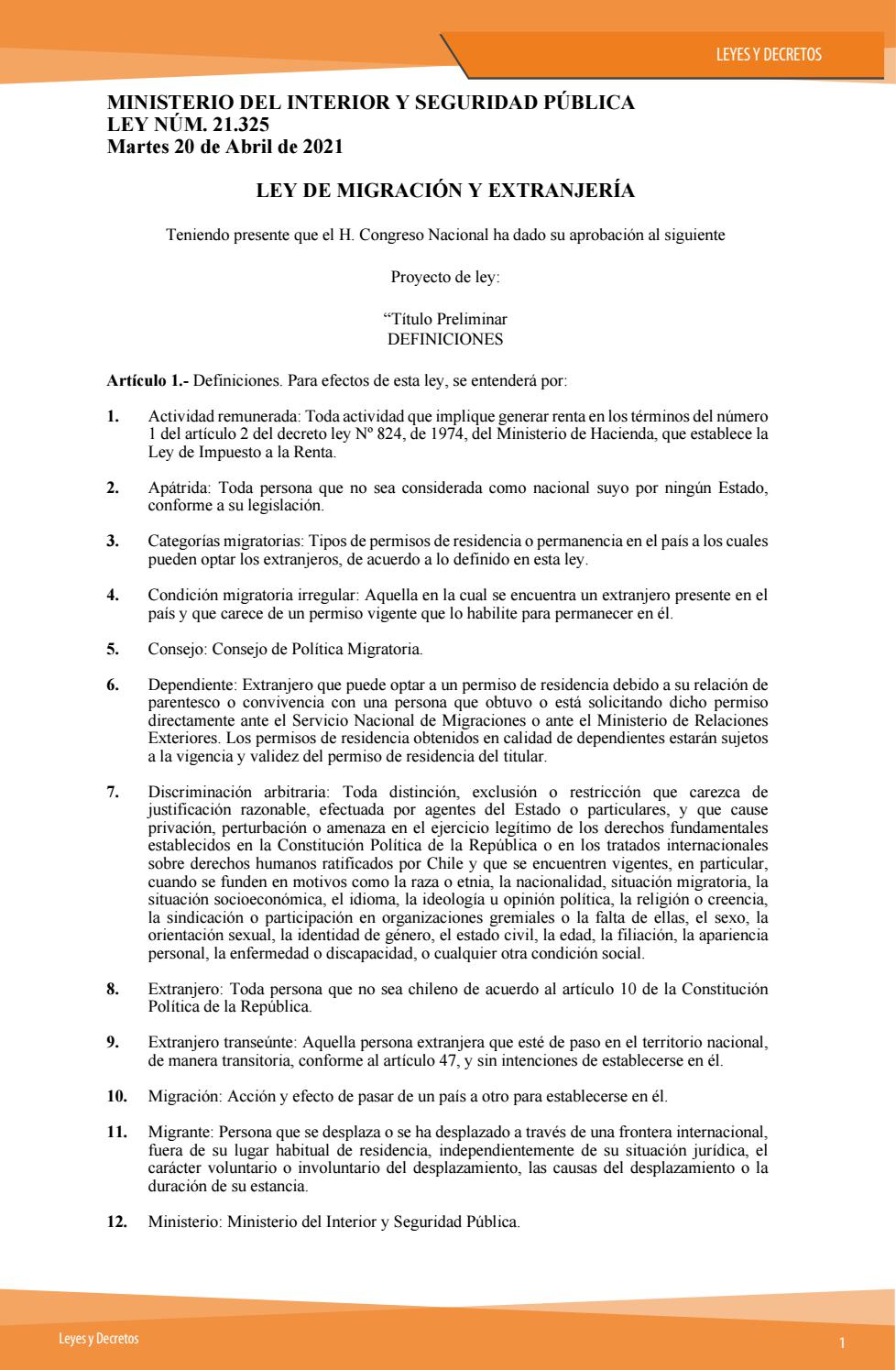LEY NÚM. 21.325 by Grupo Boletín del Trabajo - Issuu