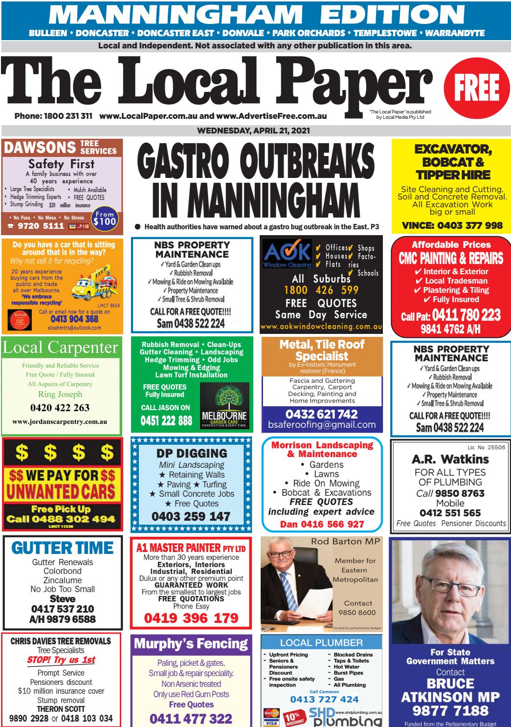 The Local Paper. Manningham Edition. Wed., Apr. 21, 2021 by Ash Long ...