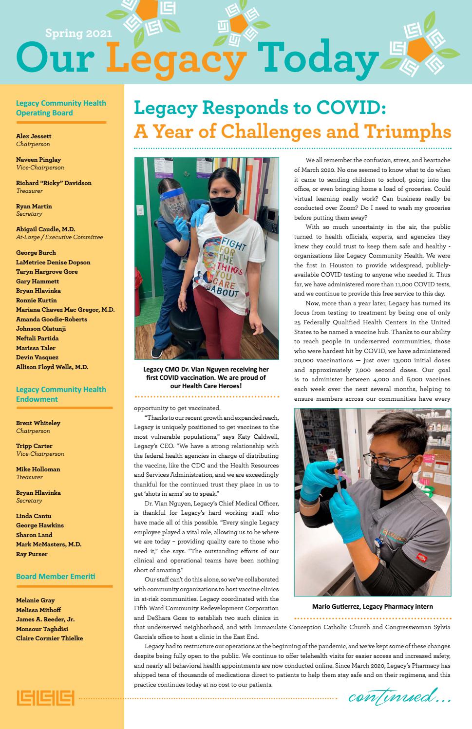 Legacy Community Health - Spring 2021 Newsletter by Legacy Community ...