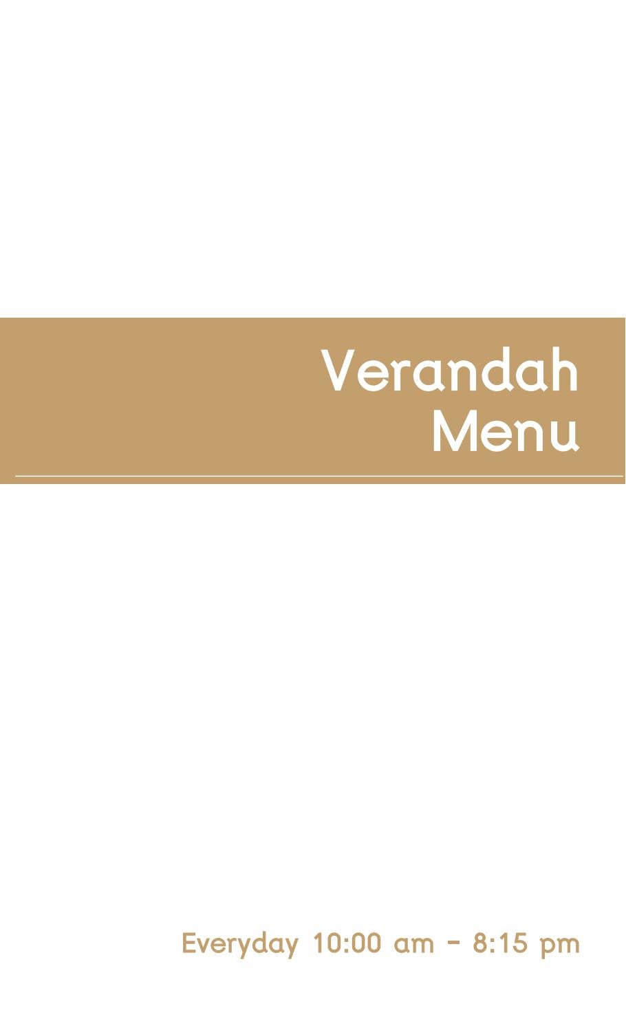 Verandah Menu 0421 by seefah-menu - Issuu