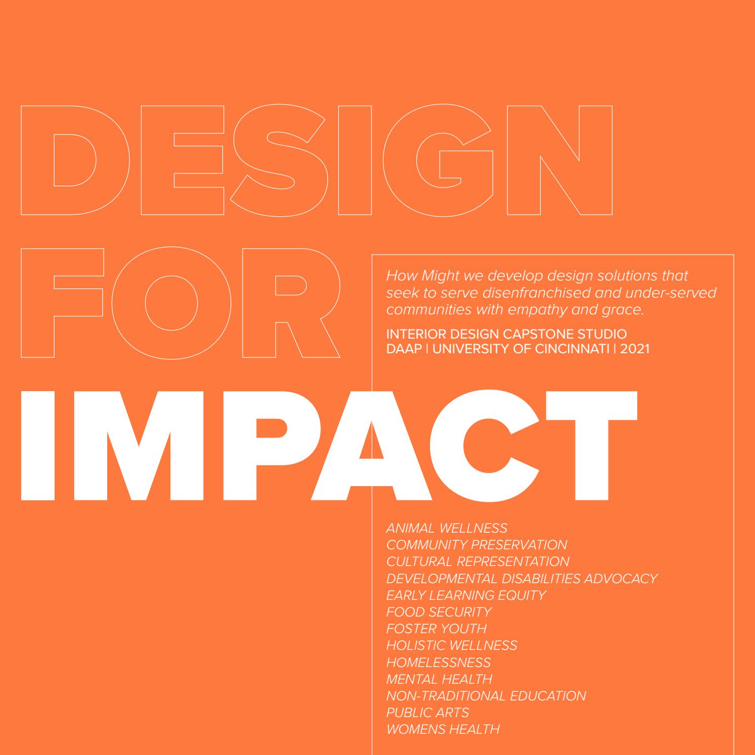INTD 5002 | Design for Impact Studio | Professor Cabalfin, Professor ...