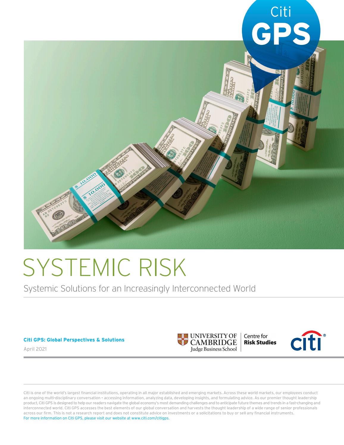 Systemic Risk Systemic Solutions For An Increasingly Interconnected 