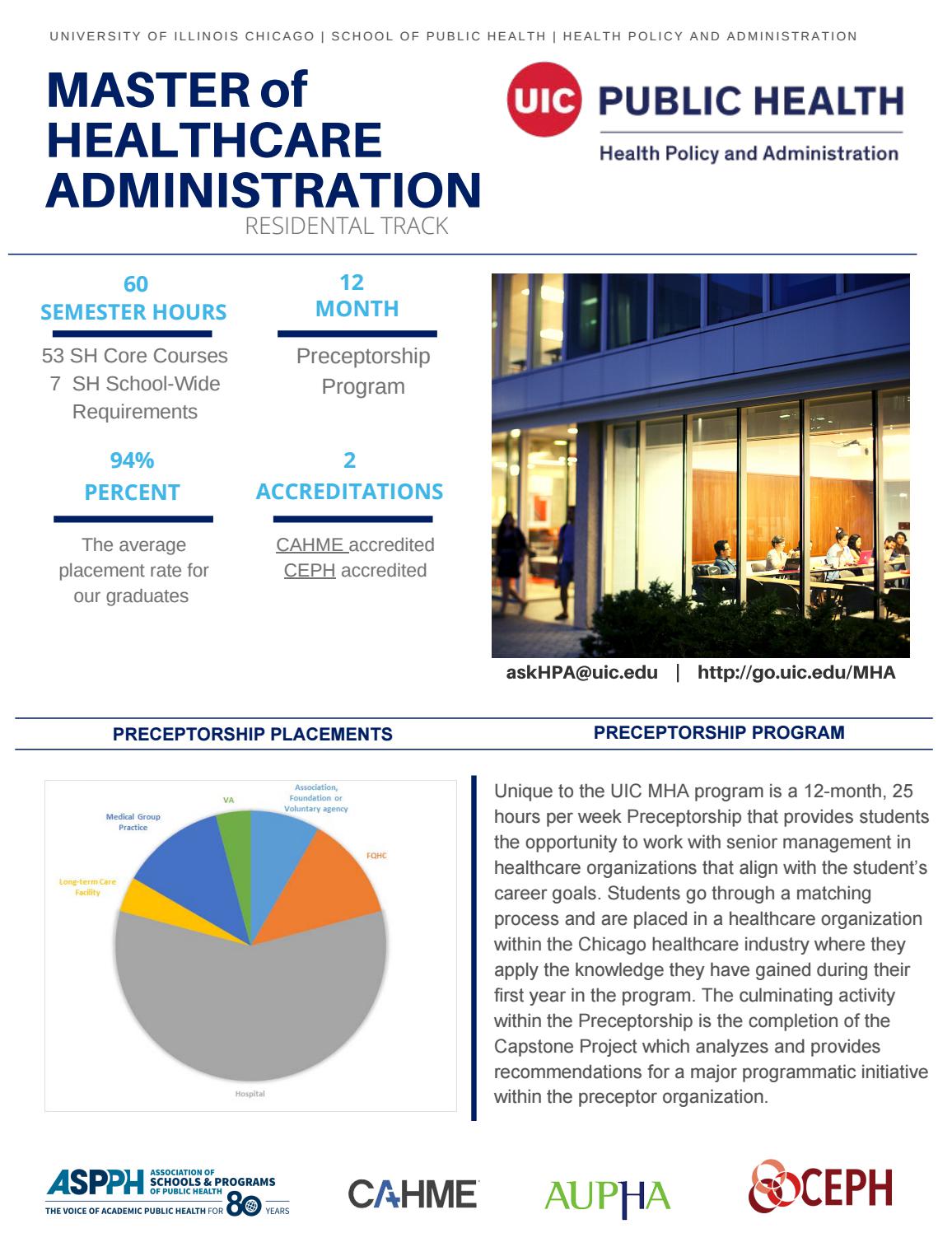UIC MHA Brochure Mock-Up by UIC Health Policy and Administration - Issuu