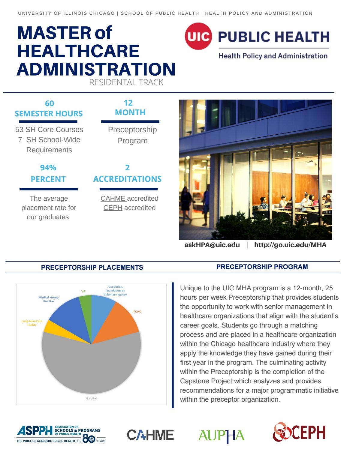 UIC MHA Brochure Mock-Up by UIC Health Policy and Administration - Issuu