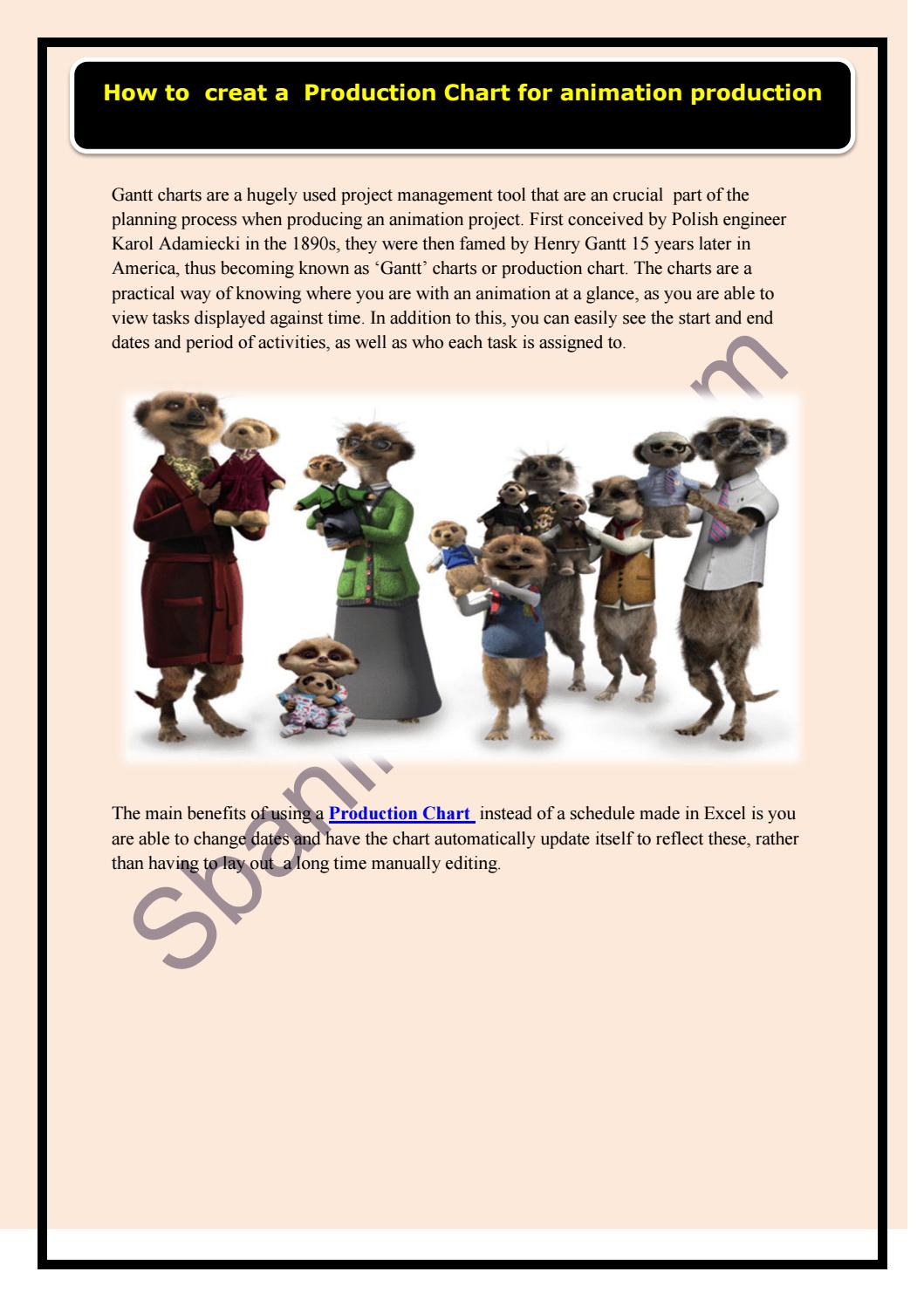 How to creat a Production Chart for animation production by sbanimation ...