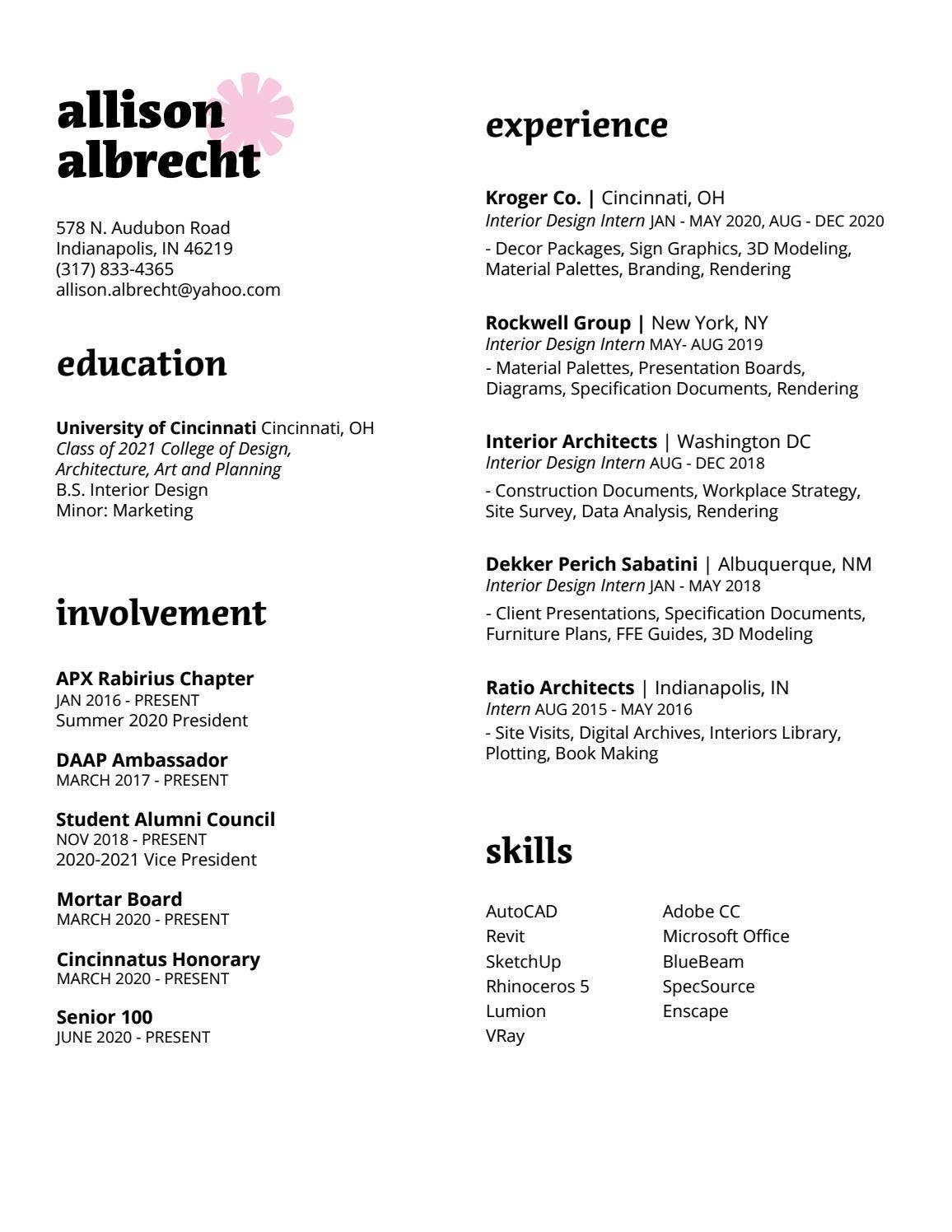Resume 2021 by Allison Albrecht - Issuu