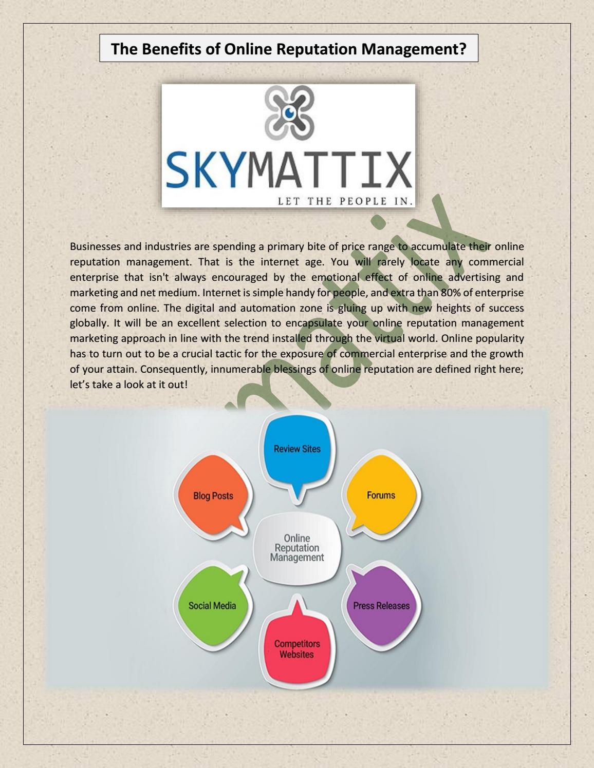 The benefits of online reputation management? by SkyMattix - Issuu