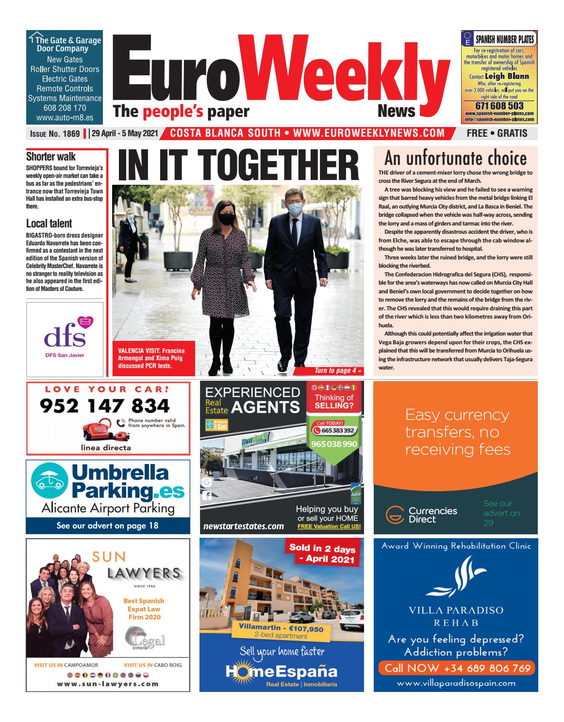 Euro Weekly News - Costa Blanca South 29 April - 5 May 2021 Issue 1869 ...