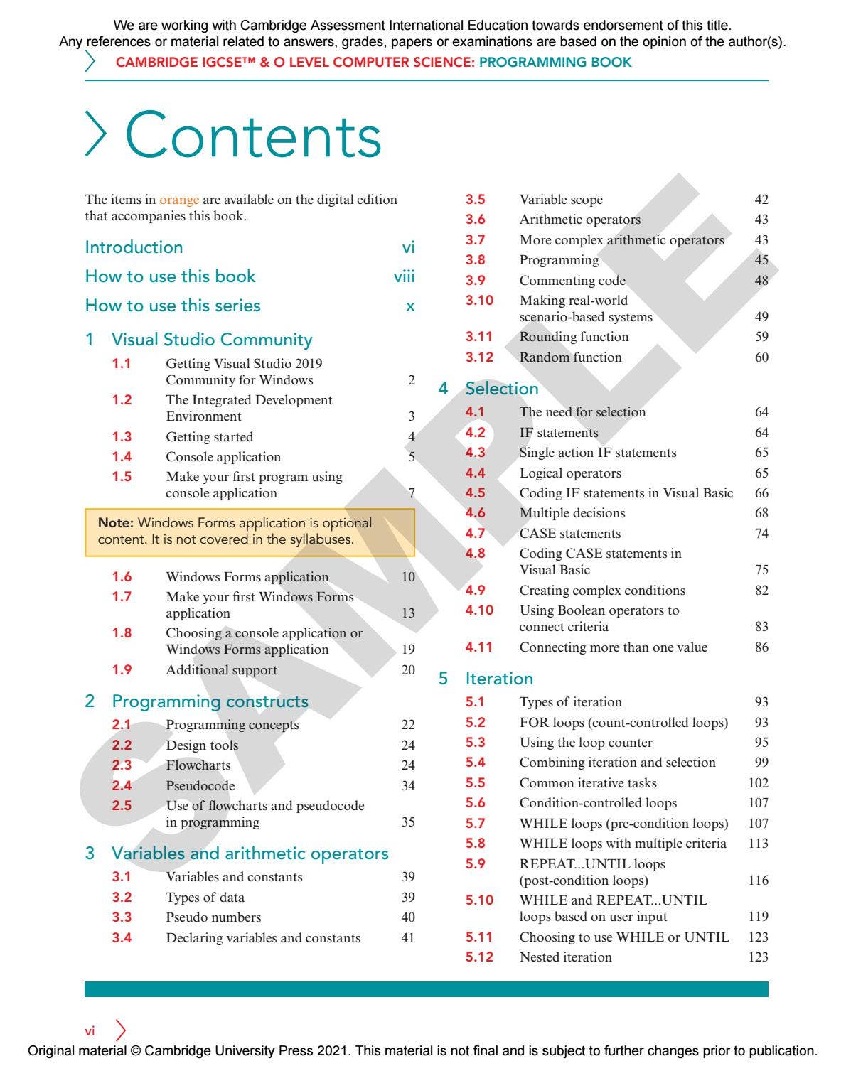 Cambridge IGCSE & O Level Computer Science Programming Book for Microsoft Visual Basic Sample by ...