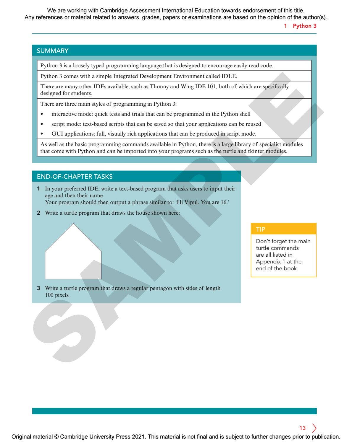 Cambridge IGCSE & O Level Computer Science Programming Book for Python ...