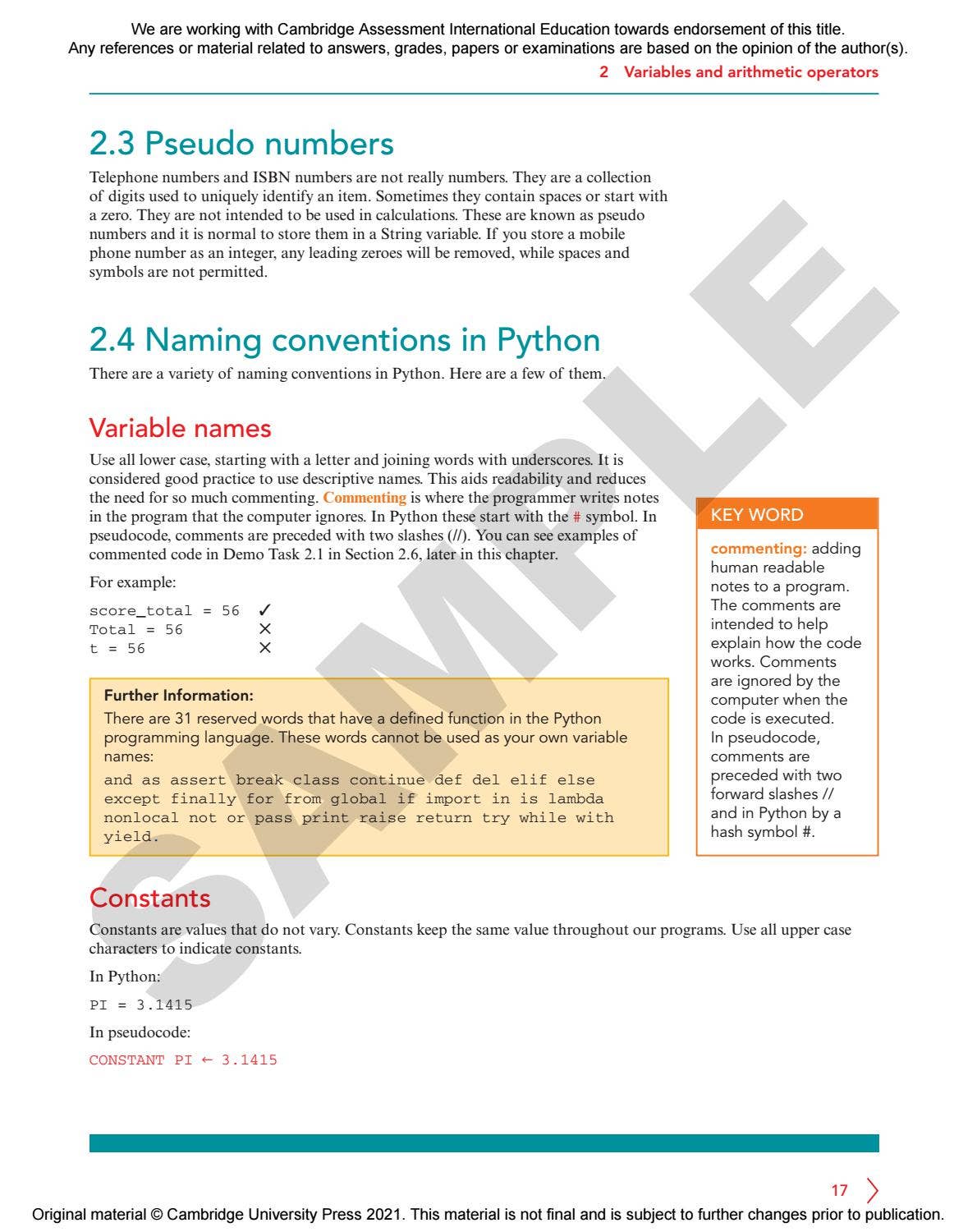 Cambridge IGCSE & O Level Computer Science Programming Book for Python Sample by Cambridge ...