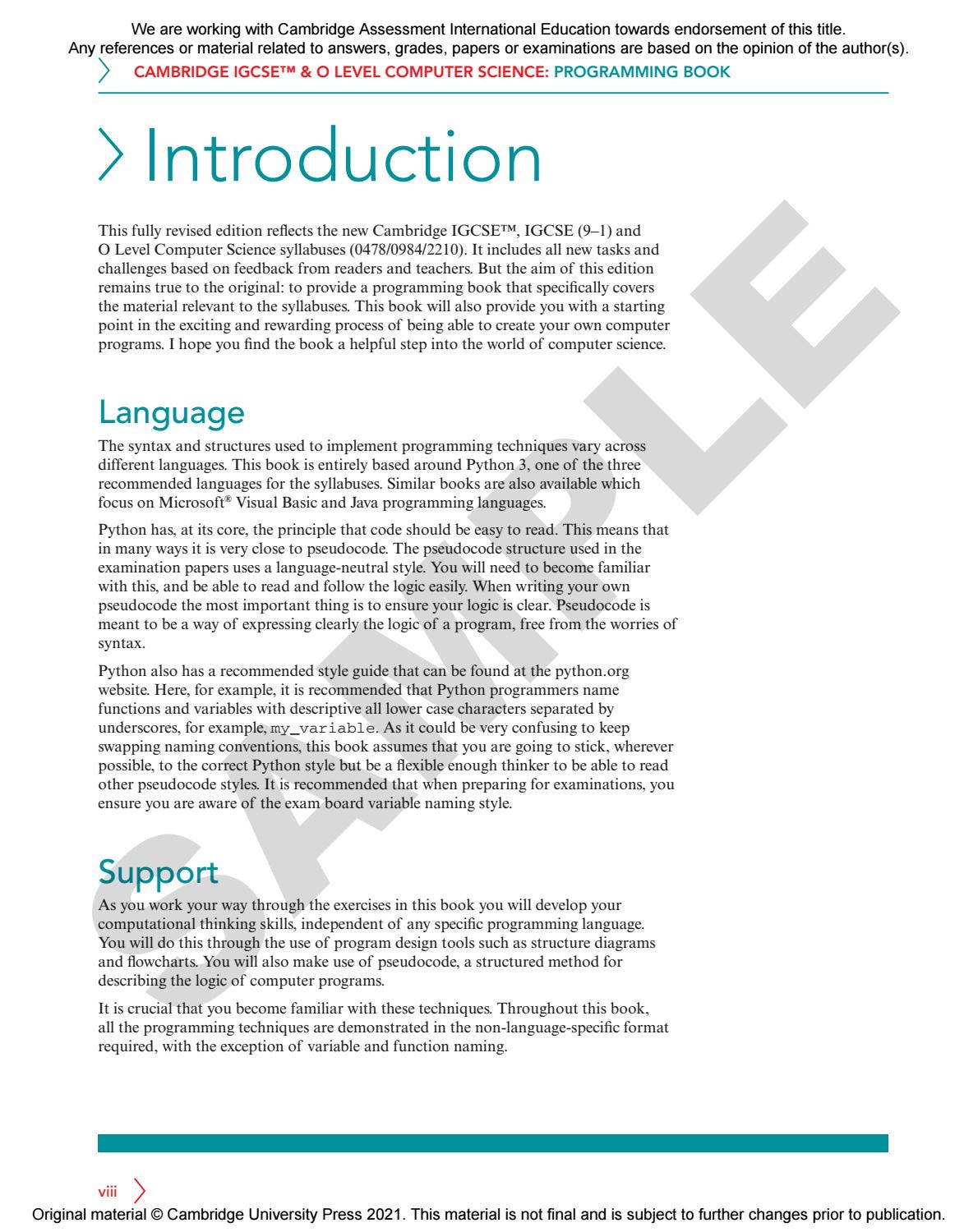 Cambridge Igcse And O Level Computer Science Programming Book For Python Sample By Cambridge