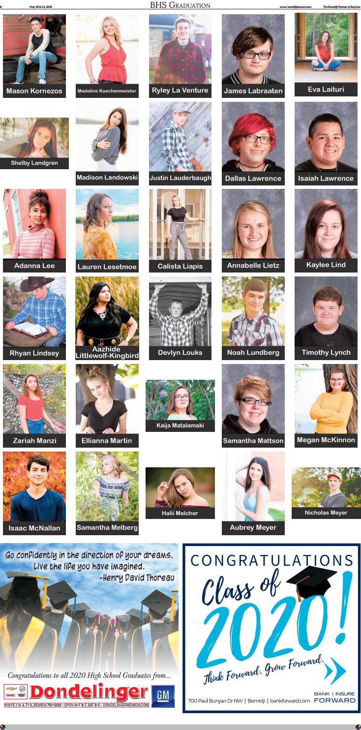 2020 BHS Graduation Showcase PT2 by Bemidji Pioneer - Issuu
