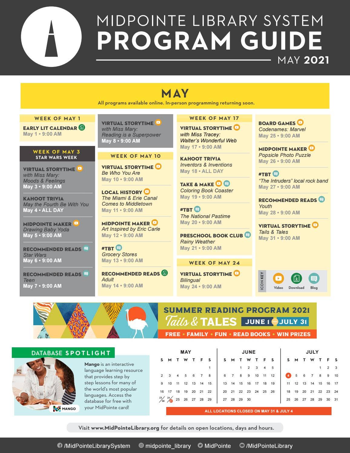 May 2021 Program Guide by MidPointe Library System - Issuu