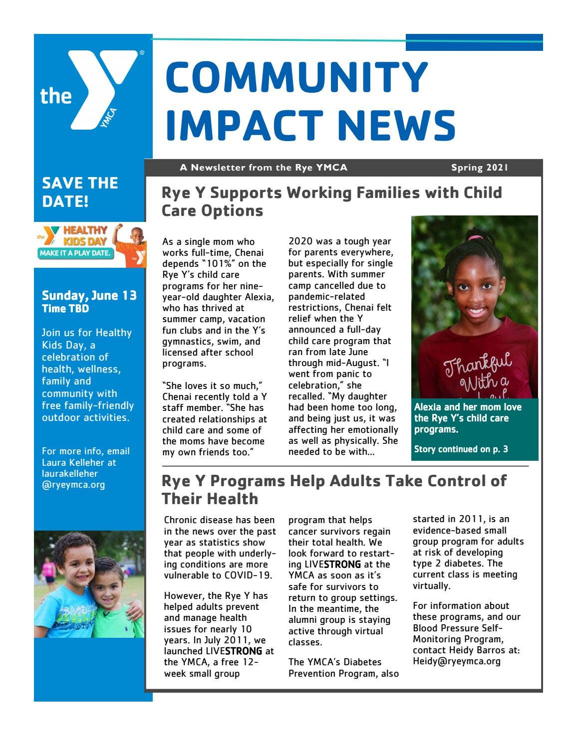 Rye Y Impact Newsletter - Spring 2021 by Rye YMCA - Issuu