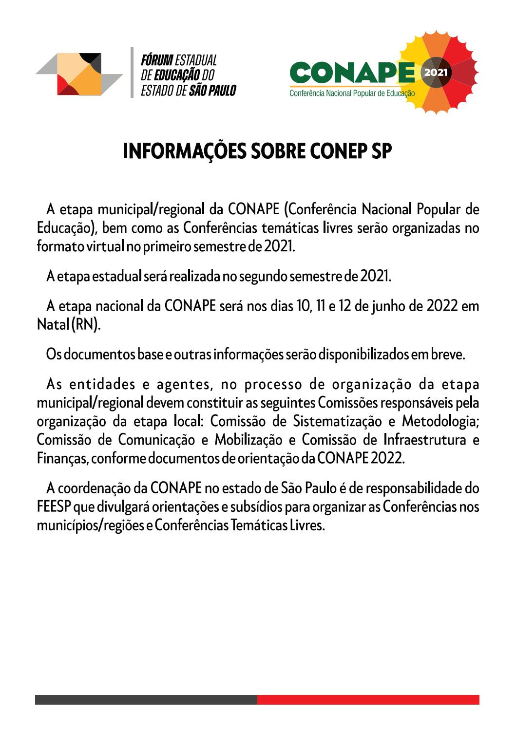 INFORMAÇÕES SOBRE CONEP SP by apeoesp - Issuu