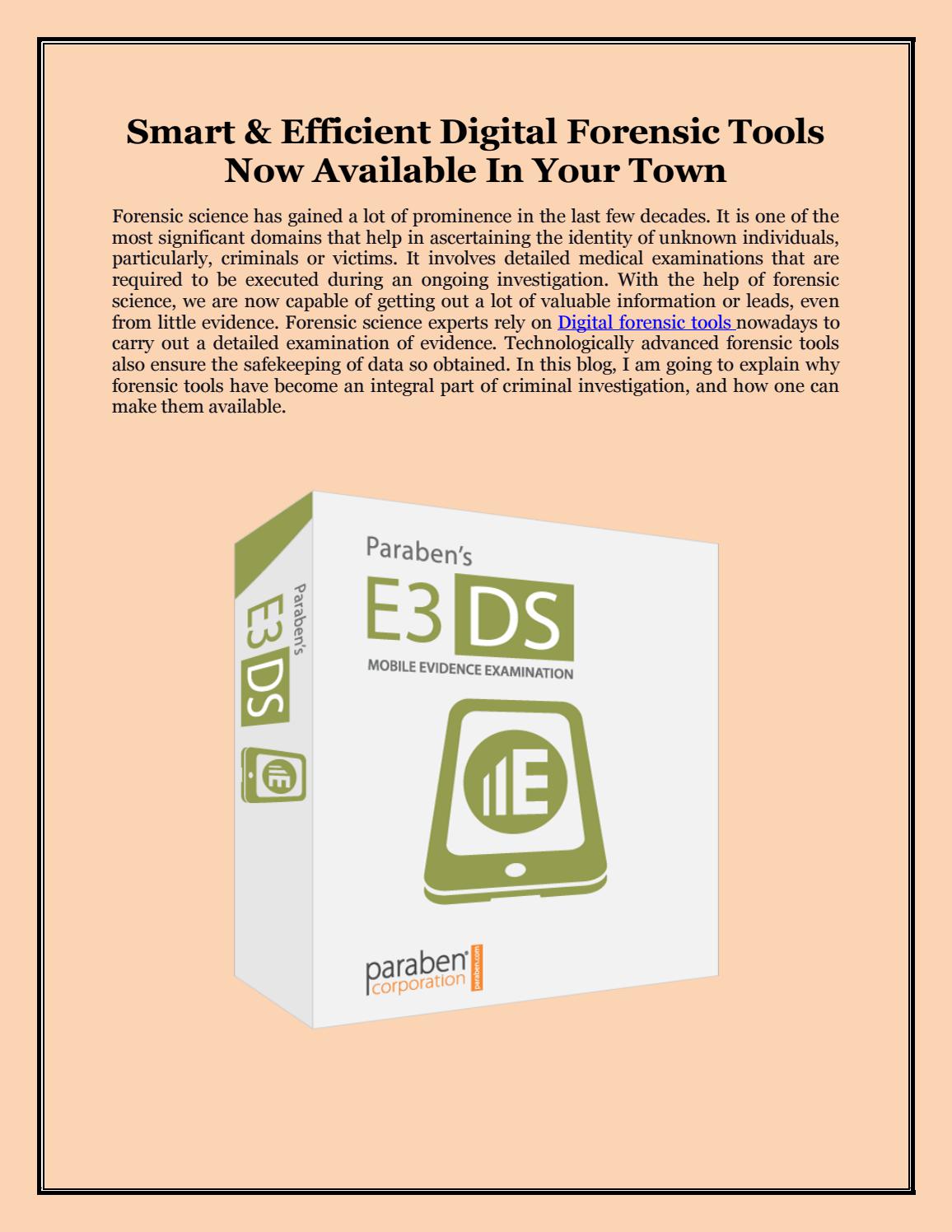 Efficient Digital Forensic Tools Now Available In Your Town by Paraben ...