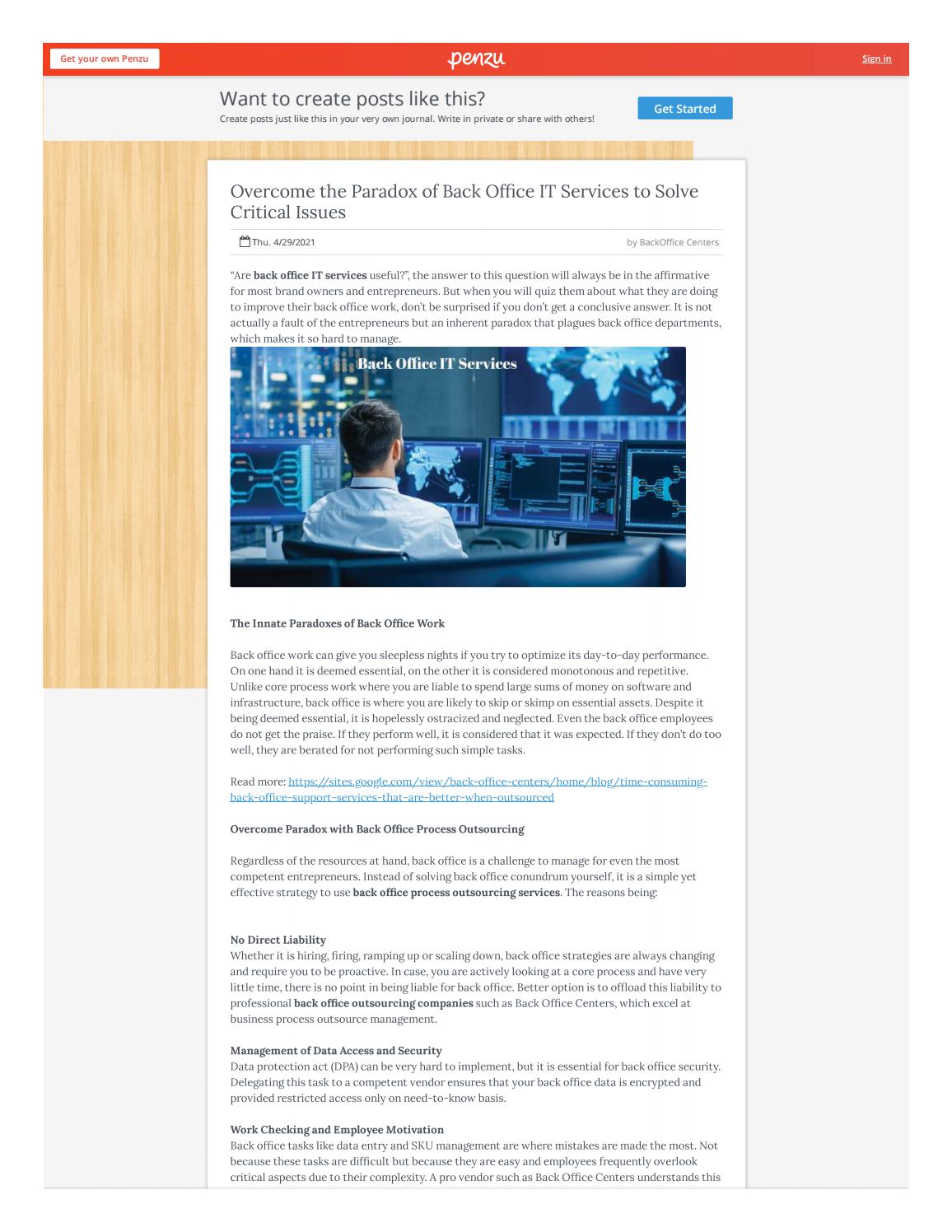 Overcome the Paradox of Back Office IT Services to Solve Critical ...