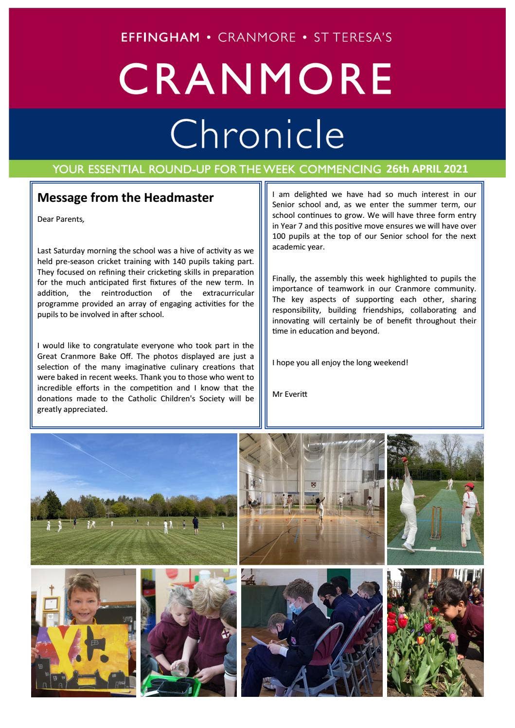 Cranmore Chronicle 26 April 2021 by Effingham Schools Trust - Issuu