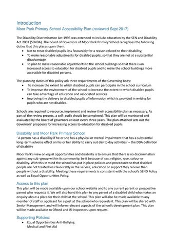 Accessibility Plan by Schudio - Issuu