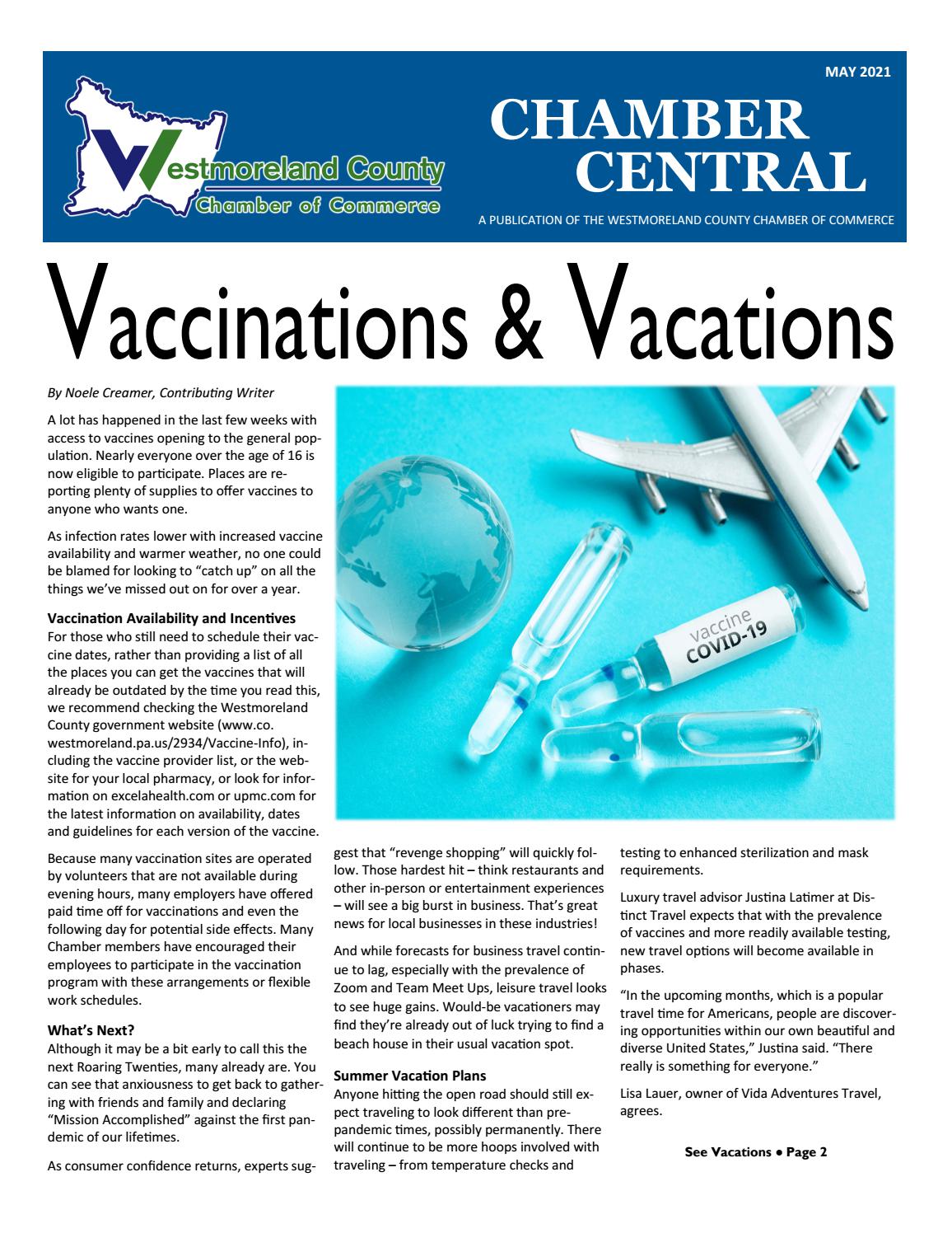Chamber Central Newsletter May 2021 by Westmoreland County Chamber of ...
