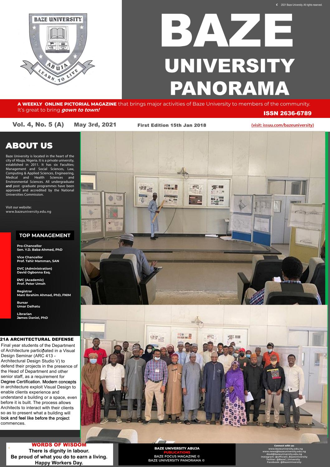BAZE UNIVERSITY PANORAMA NEWS (3rd May 2021) by Baze University - Issuu