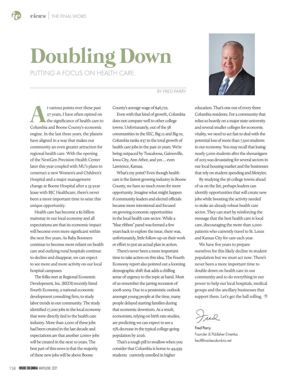 Inside Columbia magazine May/June 2021 by Inside Columbia Magazine - Issuu