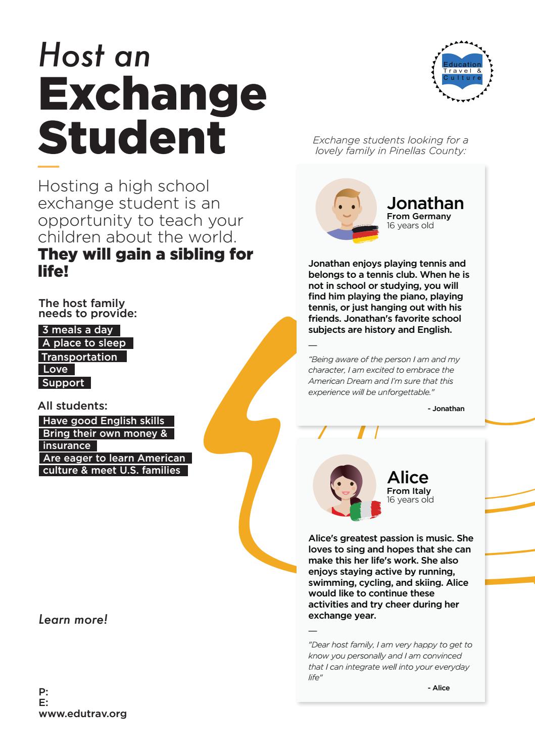 Host An Exchange Student by Education Travel & Culture - Issuu