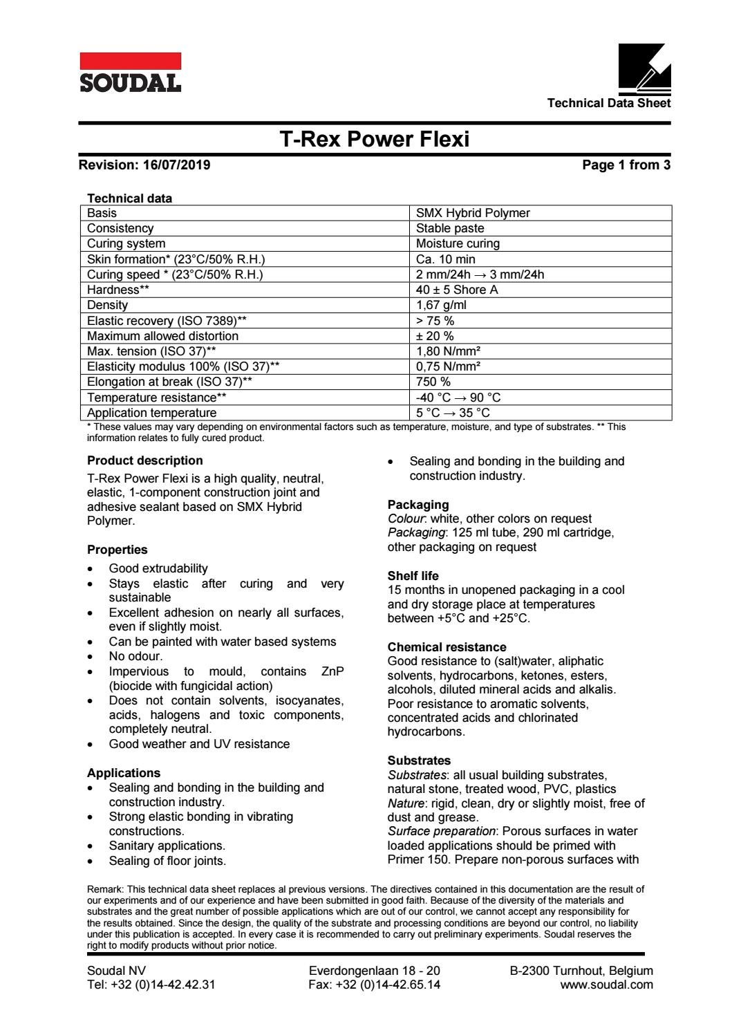 T-Rex Power Flexi Technical Data by nationaltiles - Issuu