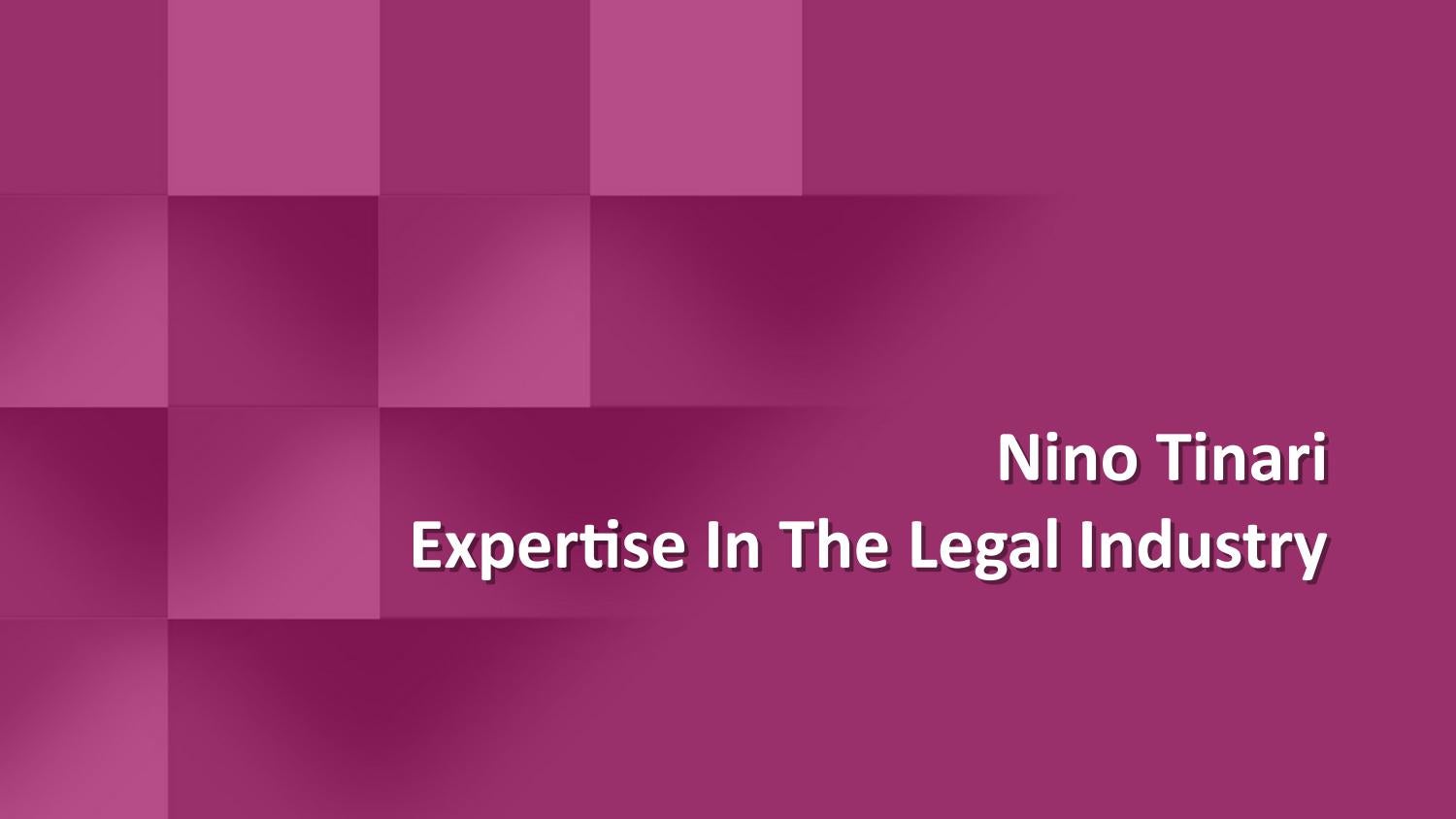 Nino Tinari - Expertise In The Legal Industry by ninotinari - Issuu