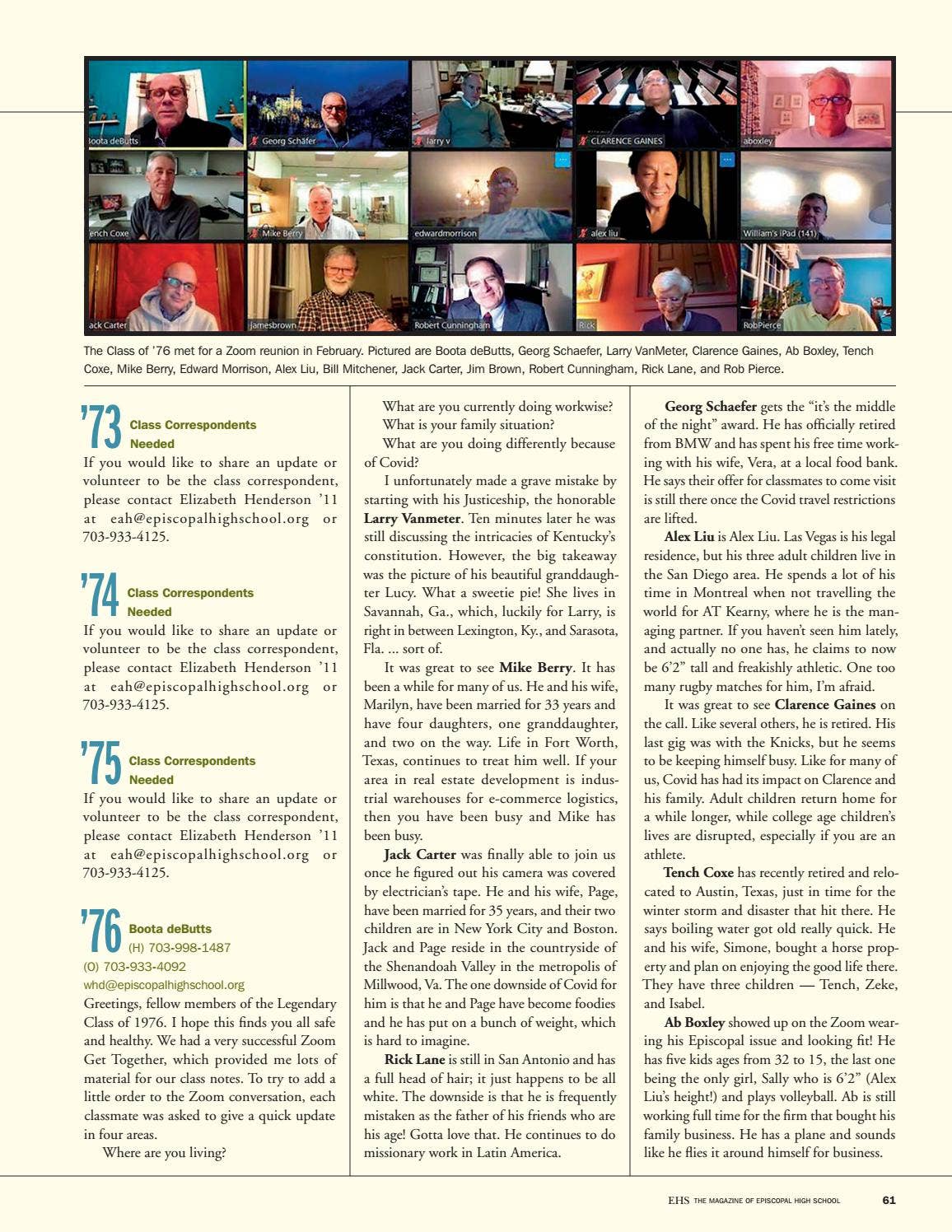 EHS The Magazine: Spring 2021 by Episcopal High School - Issuu