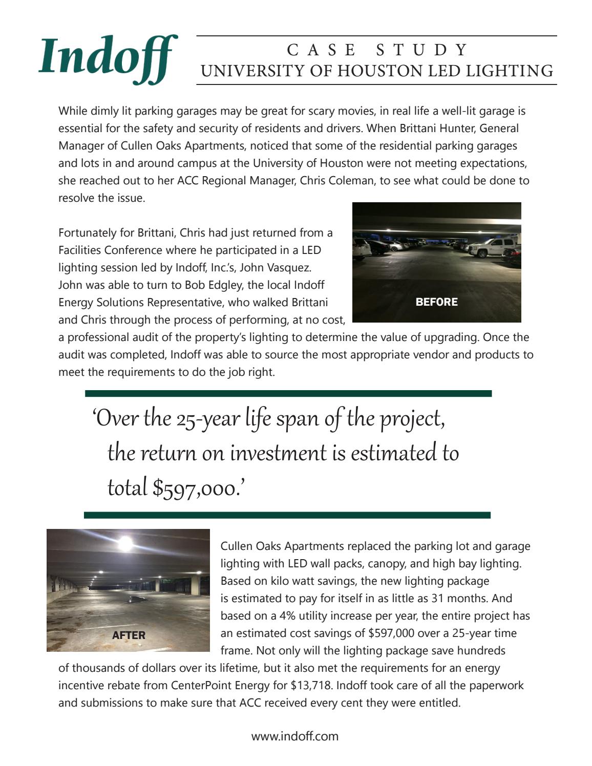 University of Houston LED Lighting Case Study by Indoff Inc. - Issuu