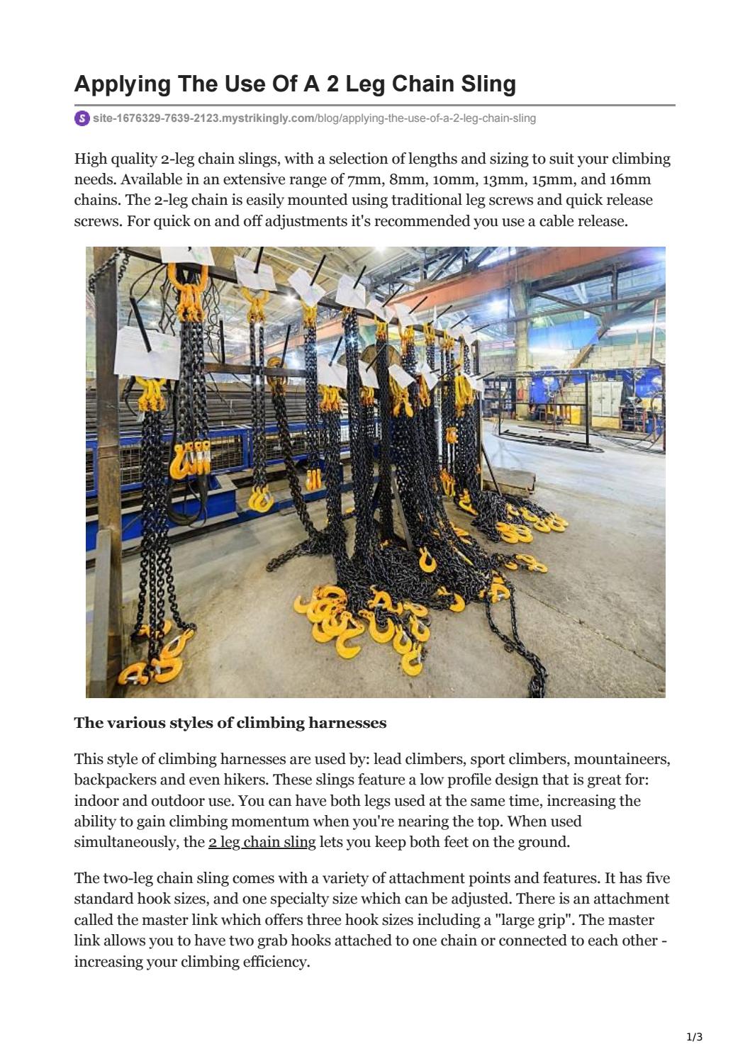 Applying The Use Of A 2 Leg Chain Sling by UK Lifting Store - Issuu