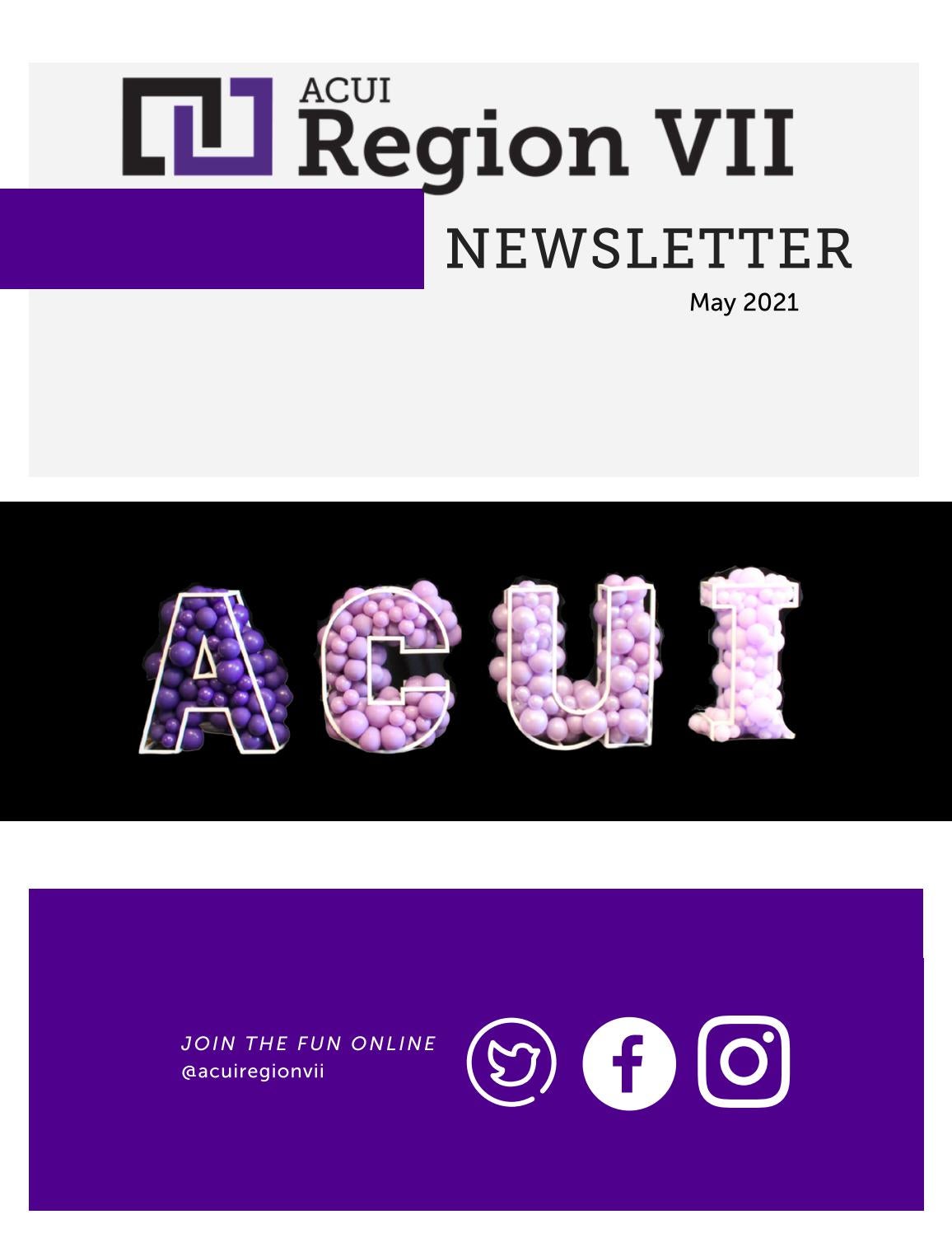 Region VII May 2021 Newsletter by ACUI - Issuu