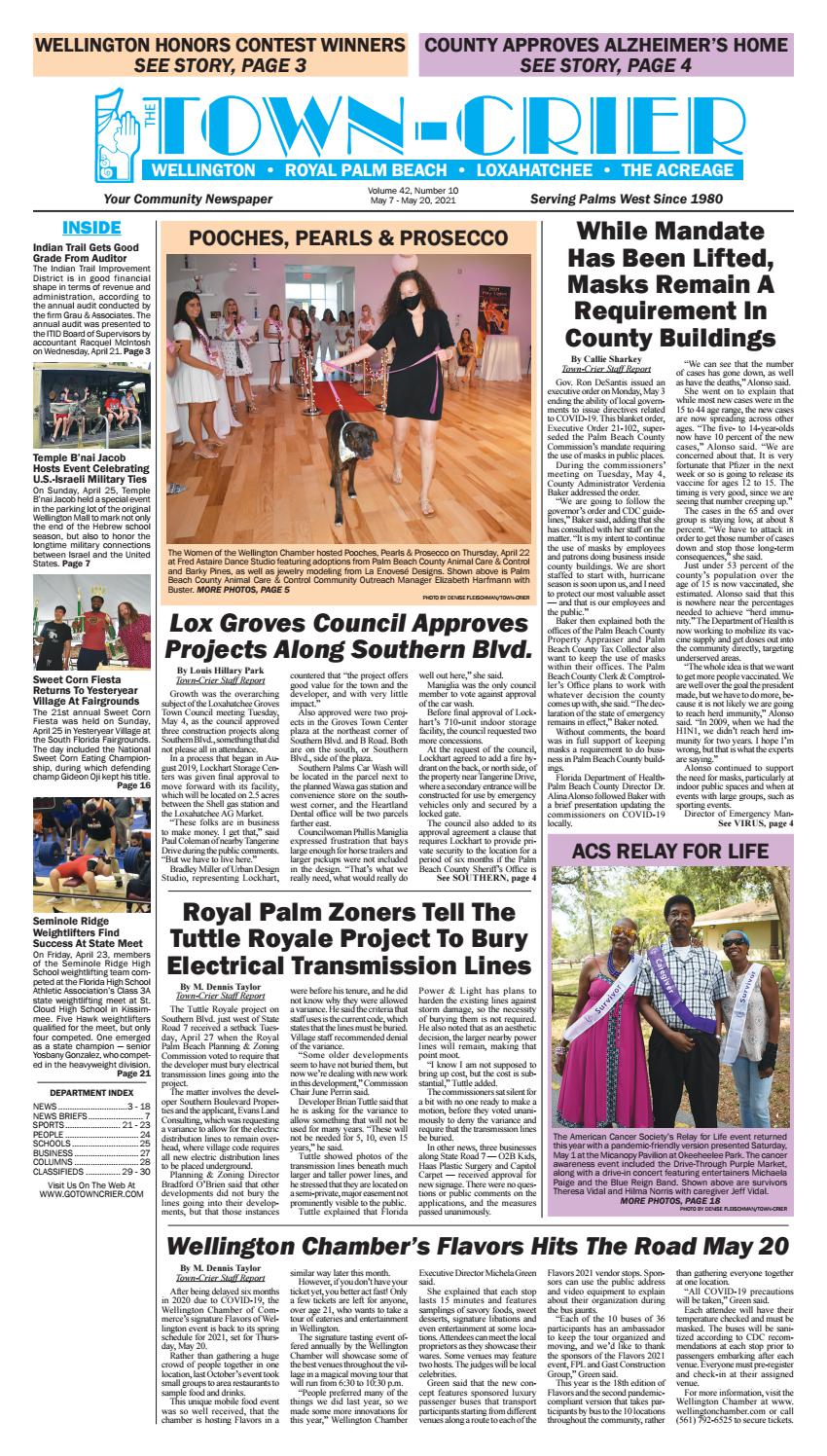 Town-Crier Newspaper May 7, 2021 by Wellington The Magazine LLC - Issuu