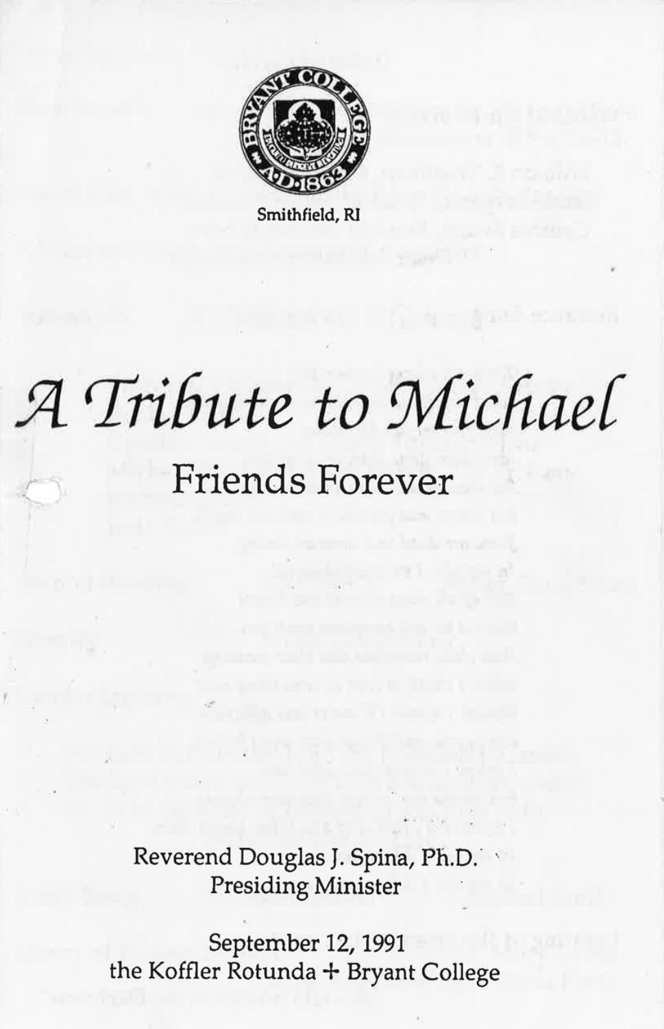 A Tribute to Michael Held by Bryant University - Issuu