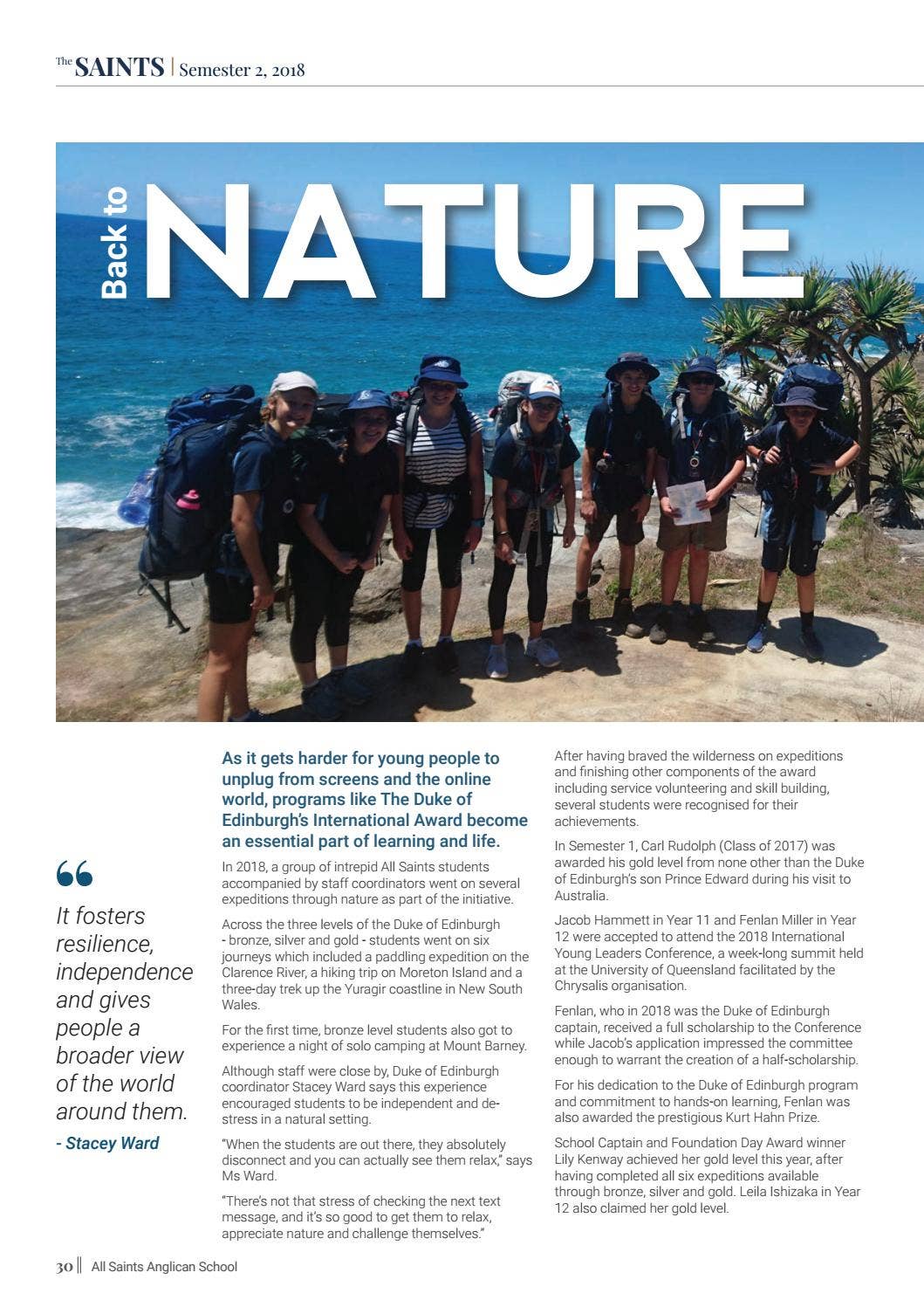 The Saints Magazine - Summer 2018 Edition by All Saints Anglican School ...