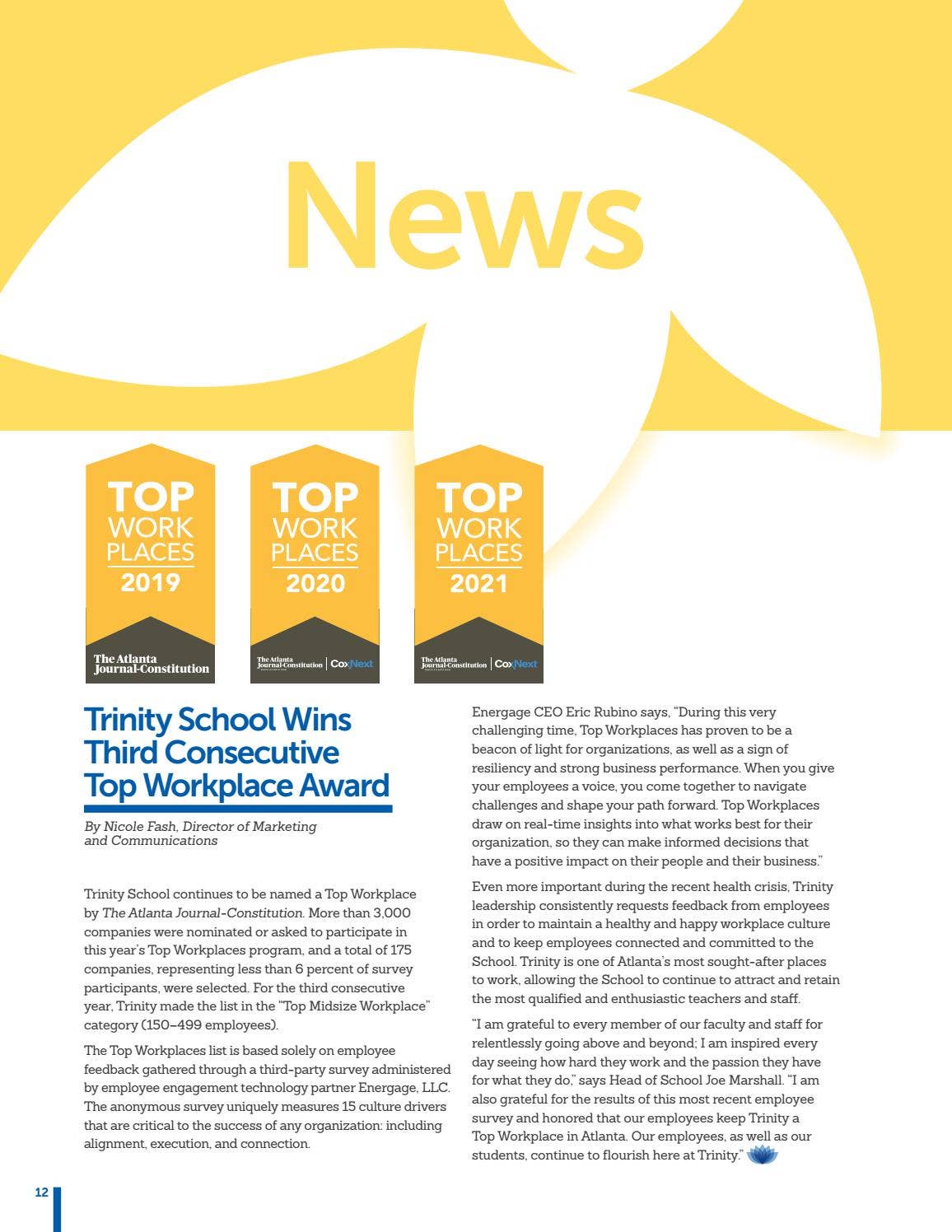 Spring 2021 edition of Trinity School's Flourish magazine by Trinity ...