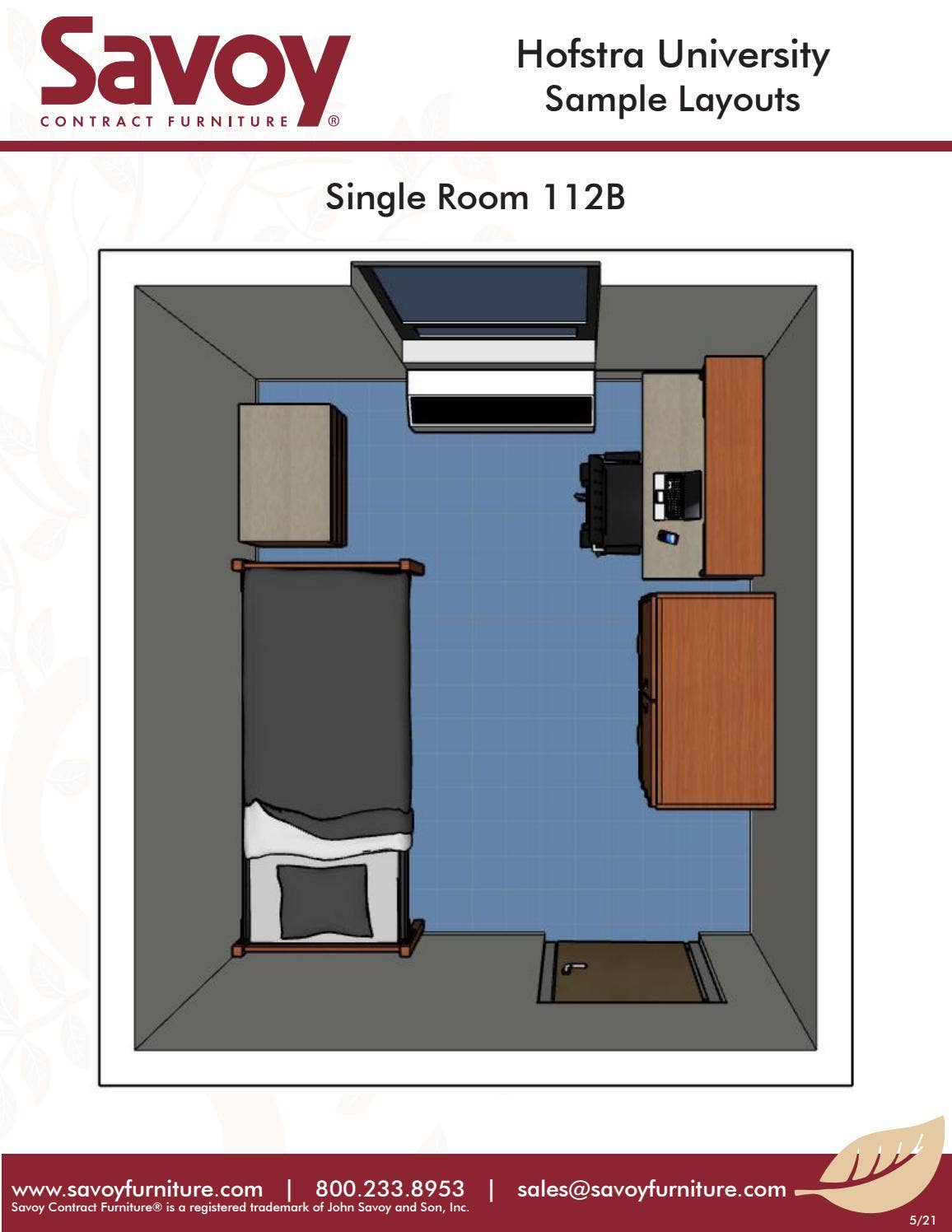 Graduate Residence Hall Sample Furniture Layouts - Hofstra University ...