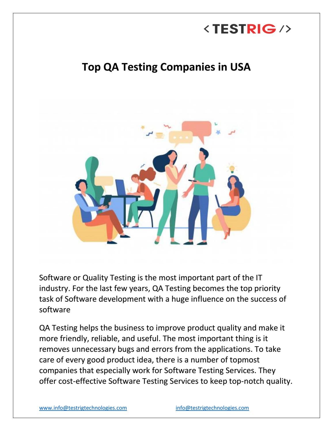 Top QA Testing Companies in USA by Testrig Technologies - Issuu