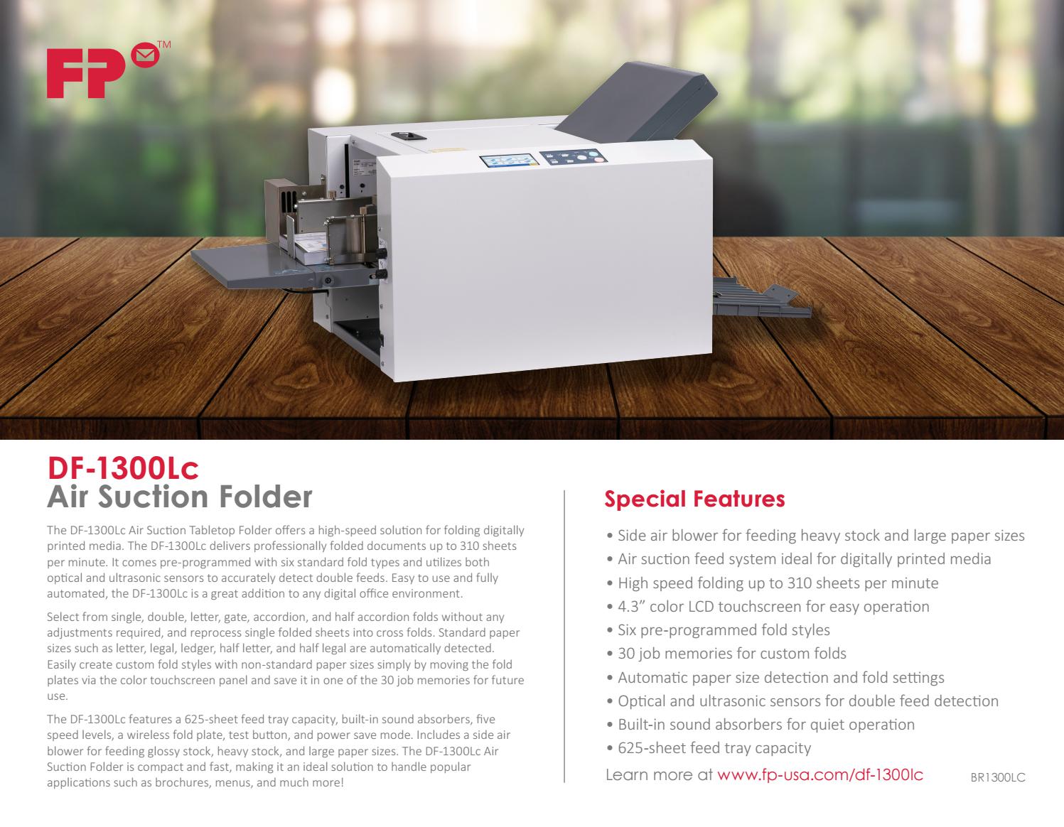 DF-1300Lc Air Suction Folder by FP USA - Issuu