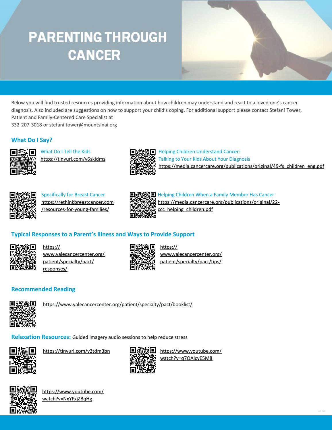 Parenting Through Cancer by Child Life and Creative Arts Therapy ...