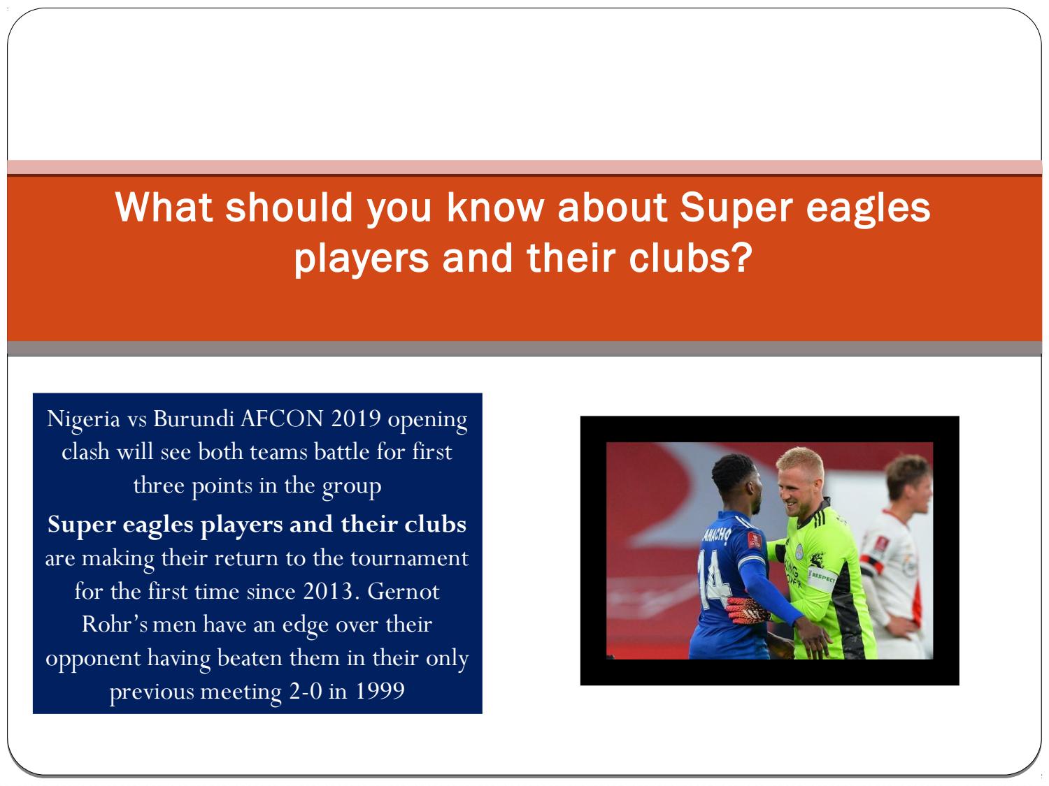 What should you know about Super eagles players and their clubs? by ...