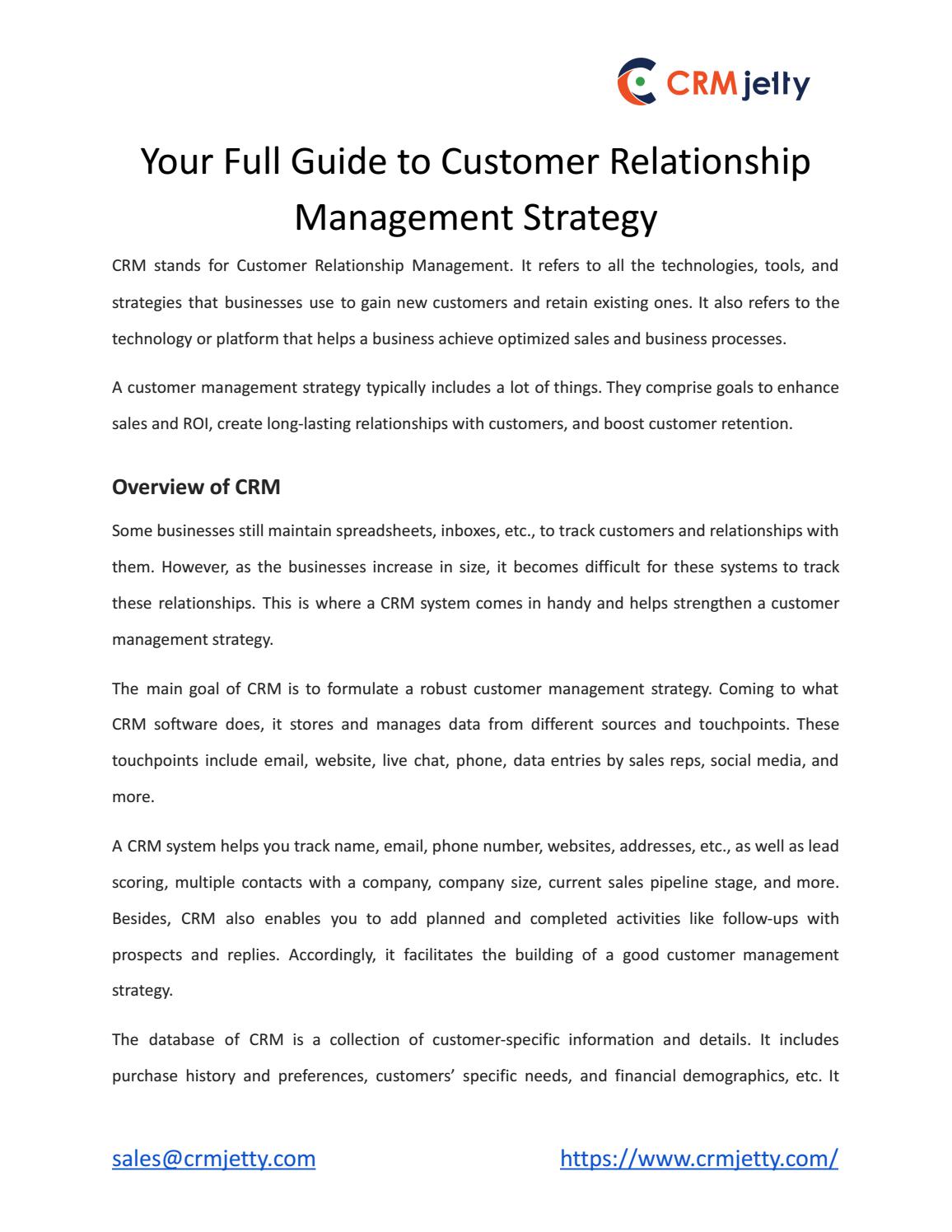 Your Full Guide to Customer Relationship Management Strategy by ...
