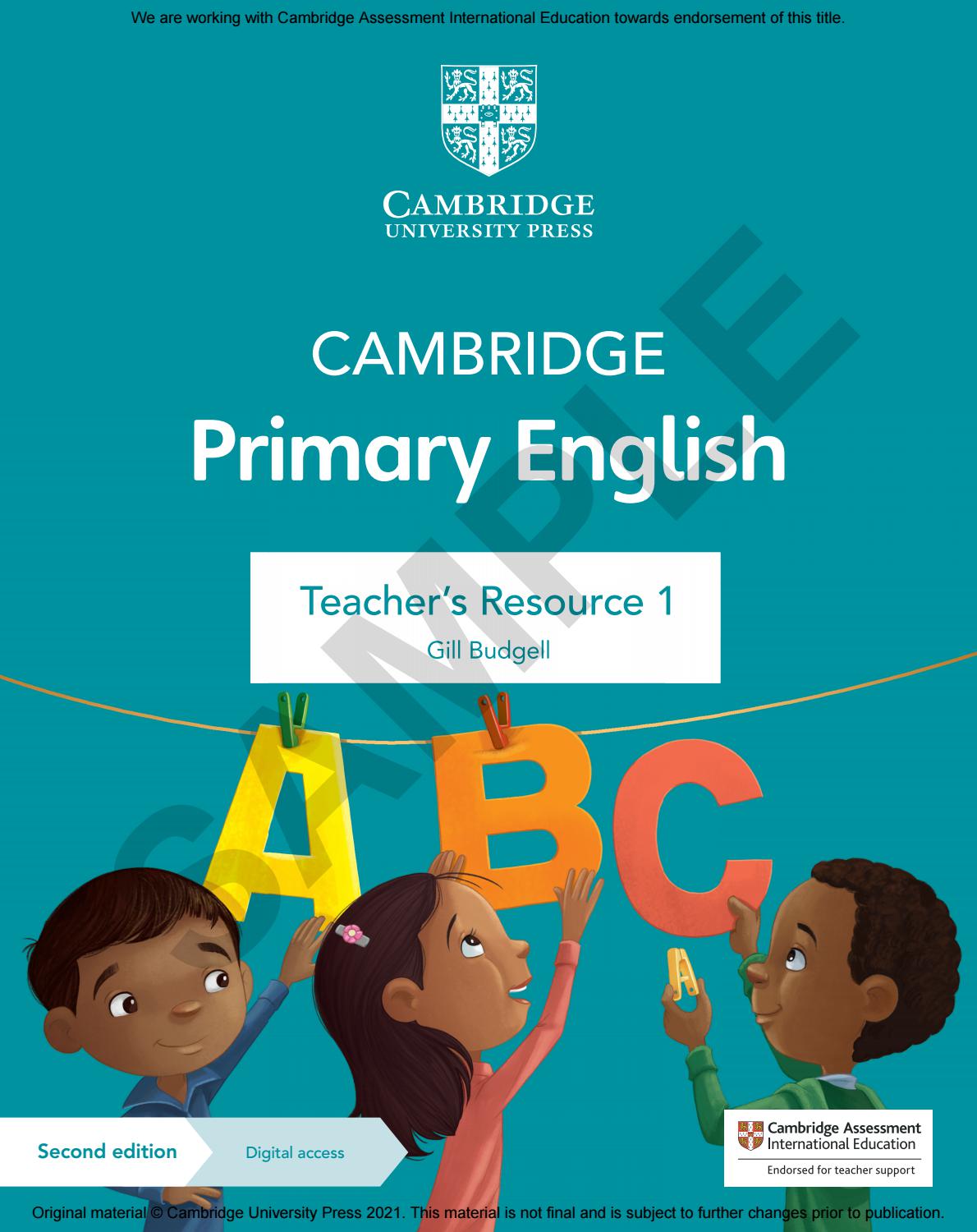 Cambridge Primary English Teacher s Resource 1 With Digital Access 