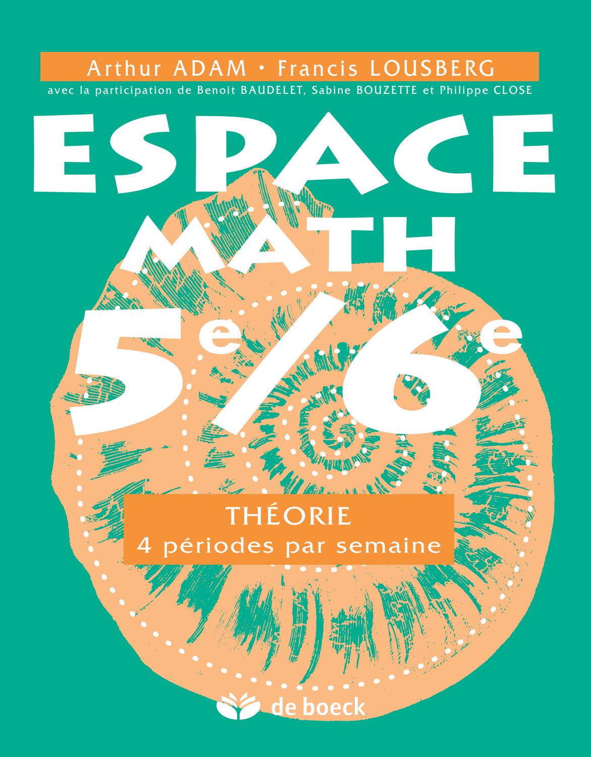 Espace Math 5e/6e - Théorie 4 p./s. - Extrait by VAN IN - Issuu