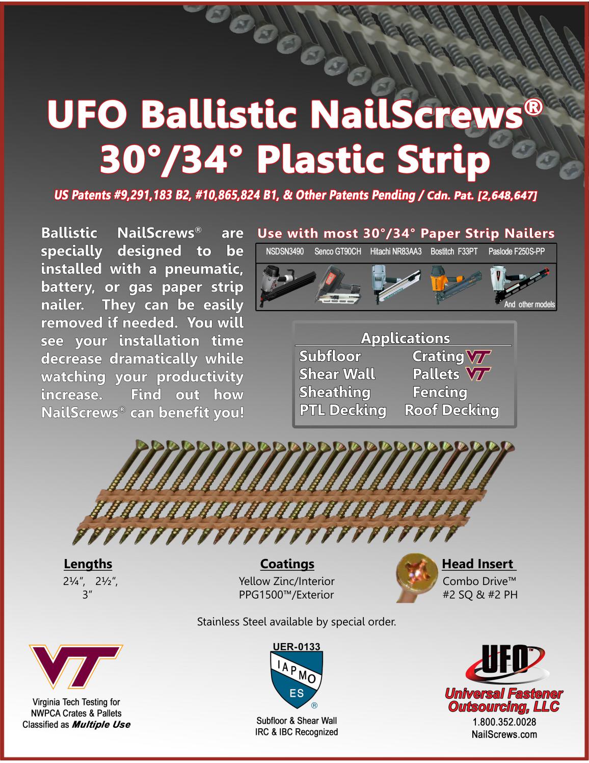 UFO Ballistic NailScrews® - 34° Plastic Strips by Universal Fastener ...